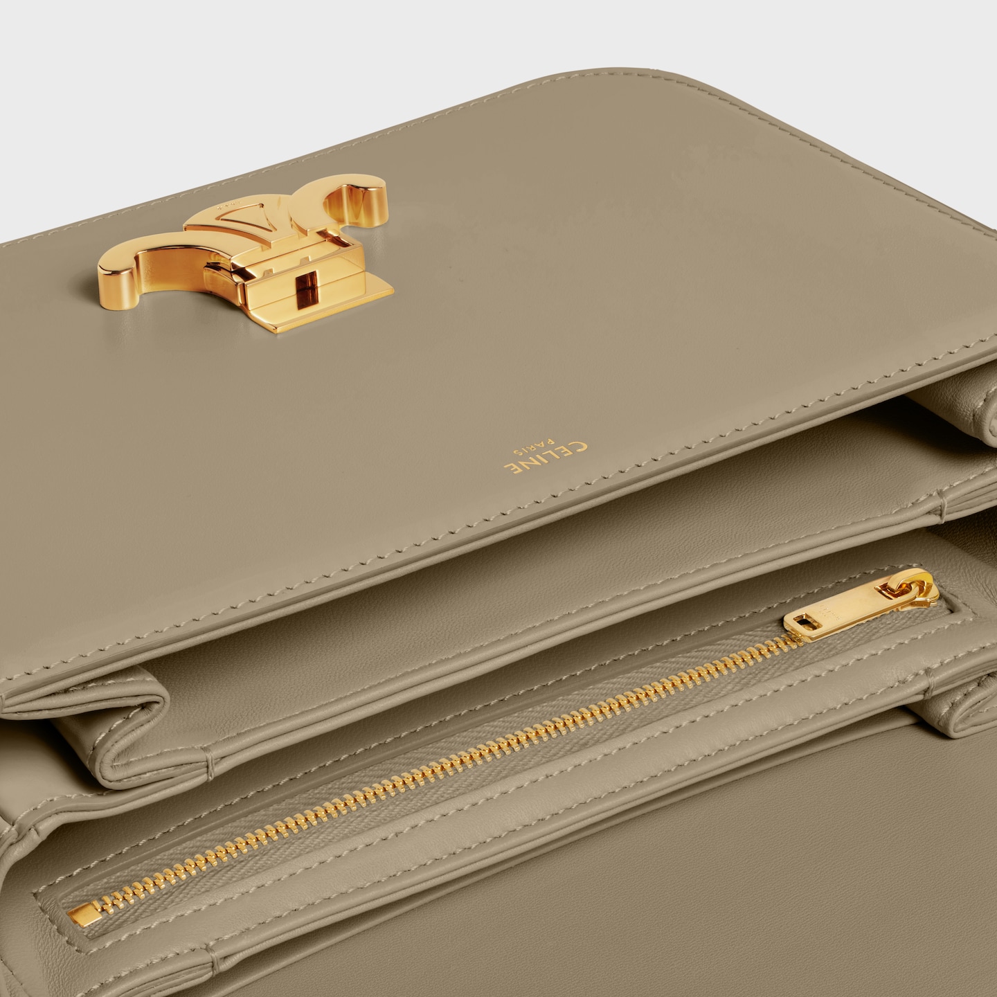 CLASSIQUE TRIOMPHE BAG IN shiny calfskin - MODERN TAUPE | CELINE
