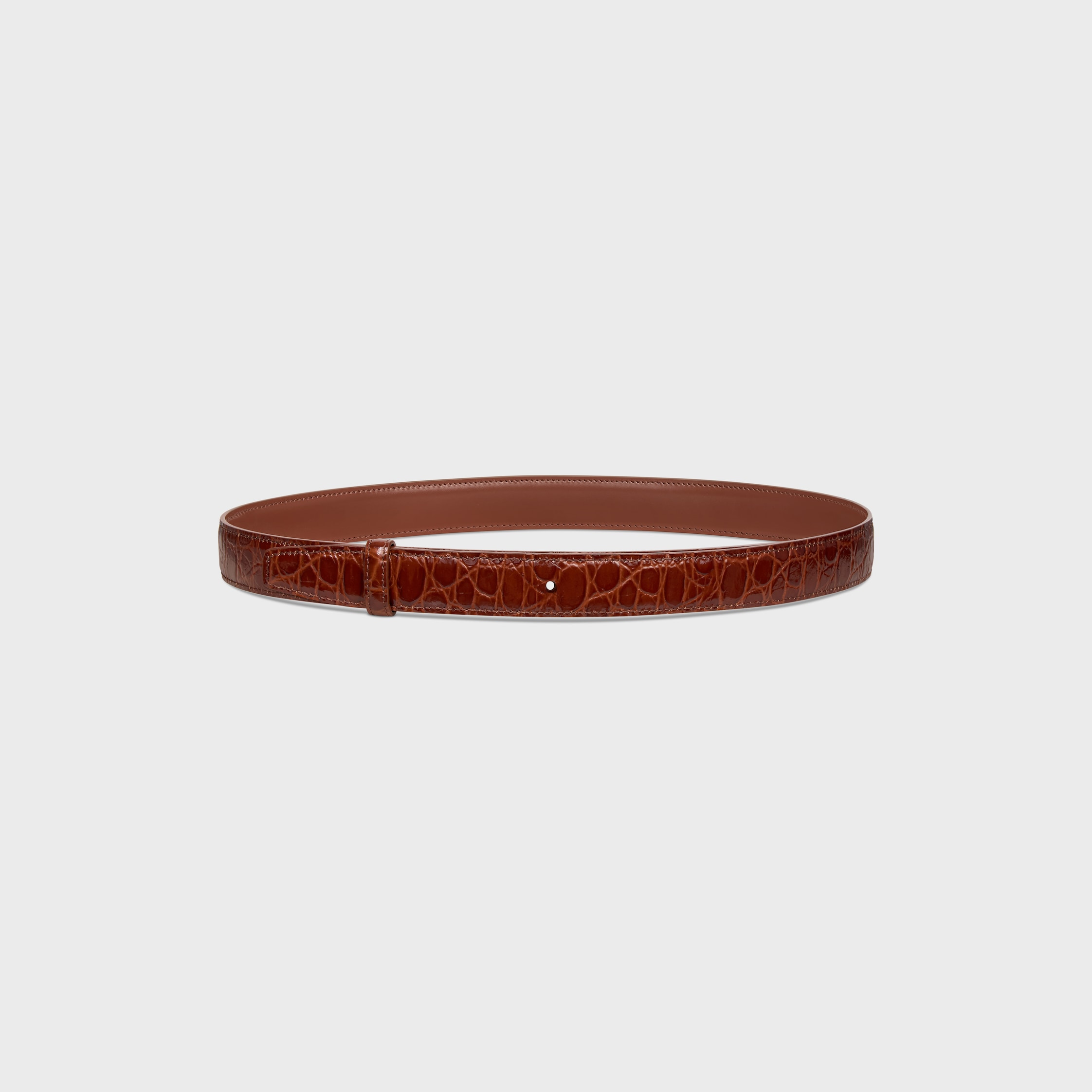 Reversible Strap 25MM IN TAURILLON LEATHER AND CROCODILE EMBOSSED ...