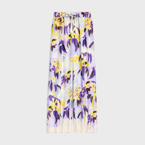 pyjama trousers IN silk twill - CREAM/PURPLE/YELLOW | CELINE