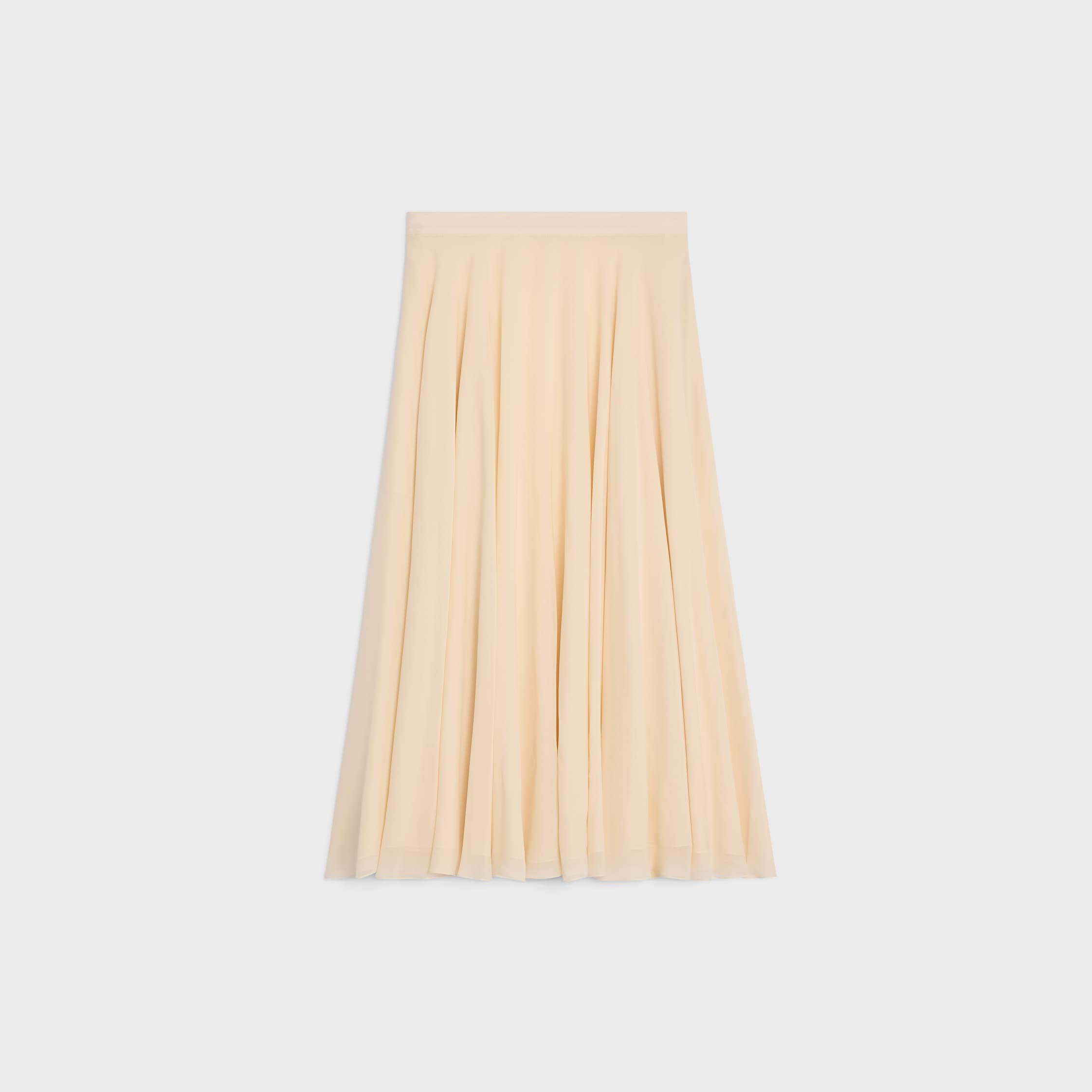 midi skirt in silk georgette - VANILLA | CELINE