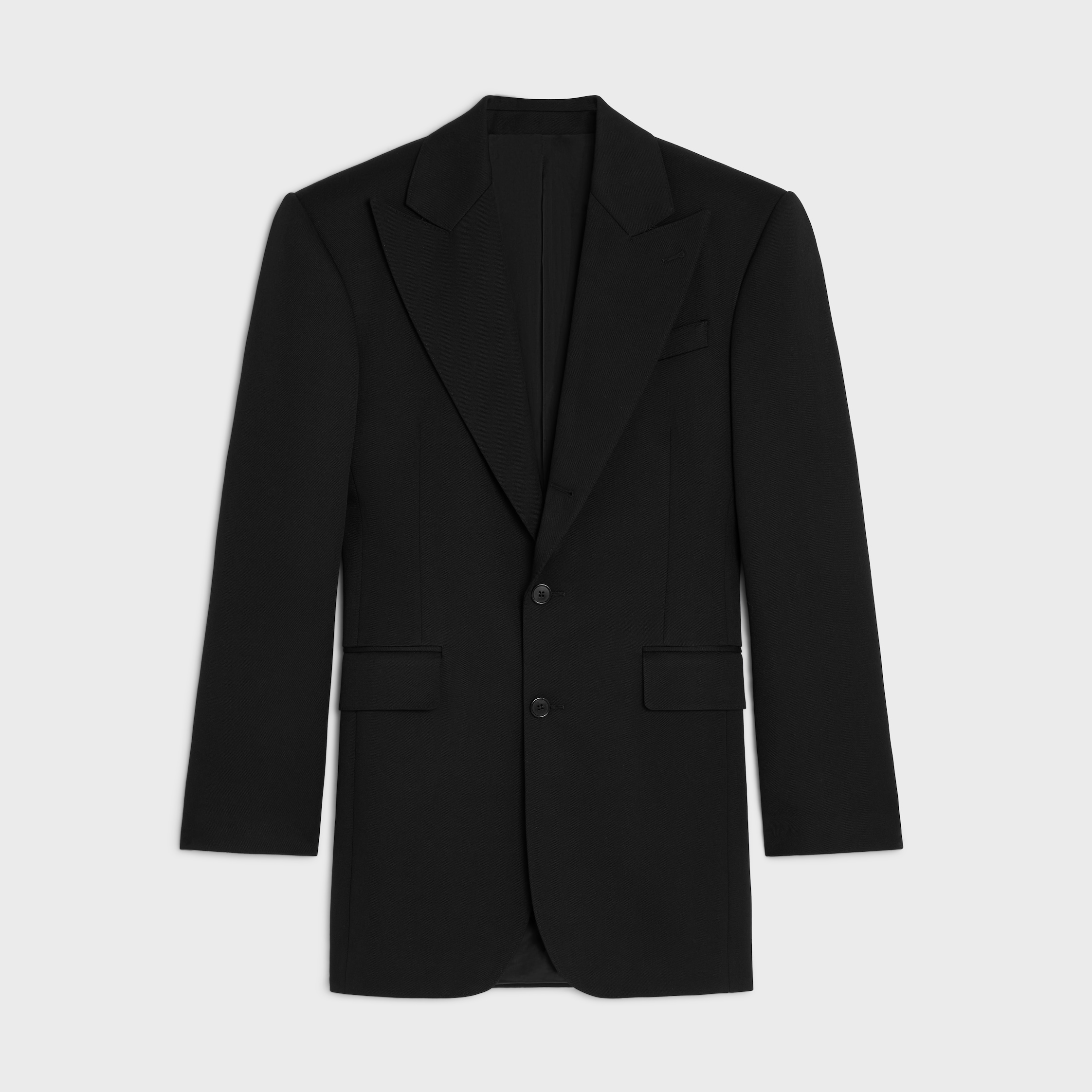Colonne Jacke aus DIAGONALER WOLLE - SCHWARZ | CELINE
