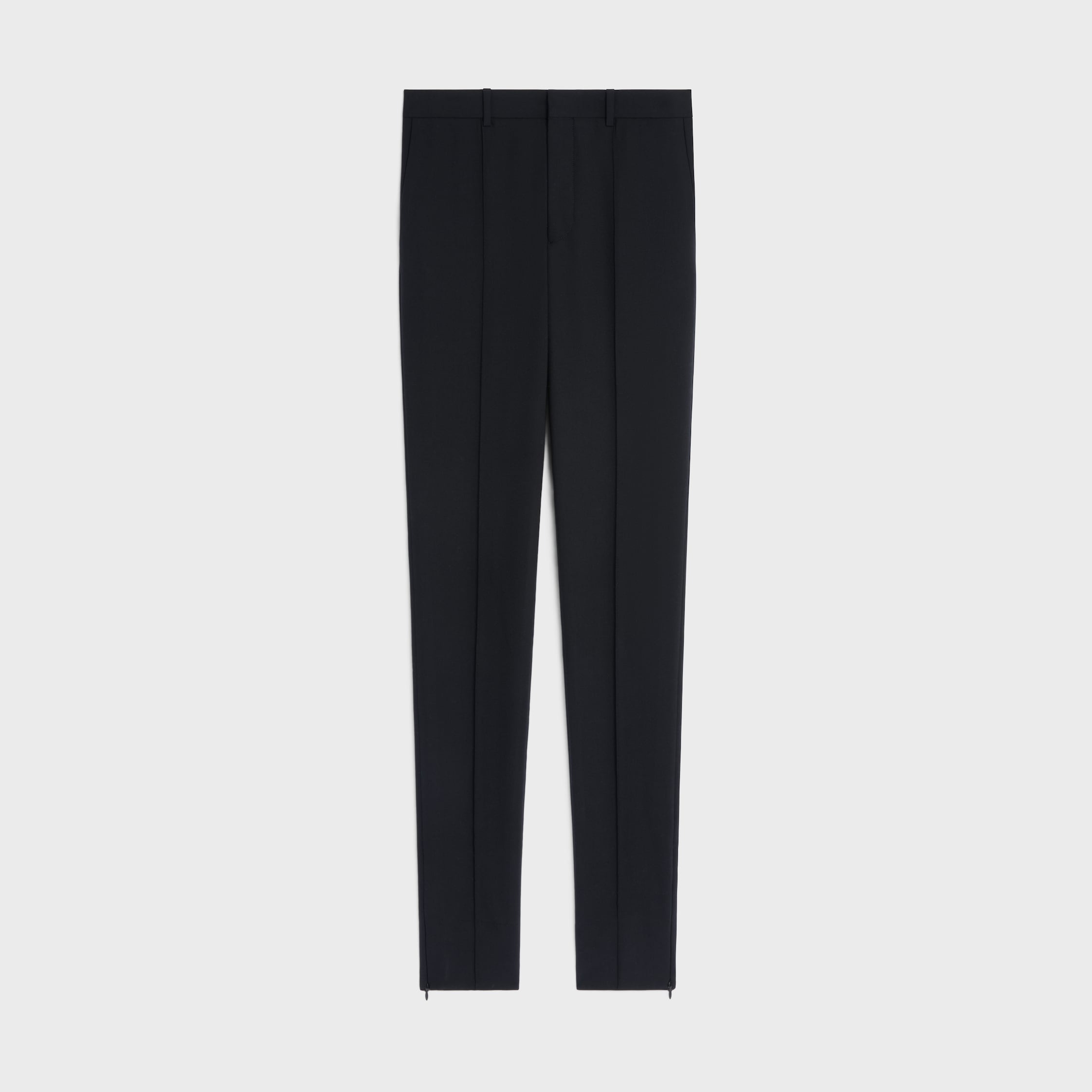 slim trousers IN stretch wool gabardine - BLACK | CELINE