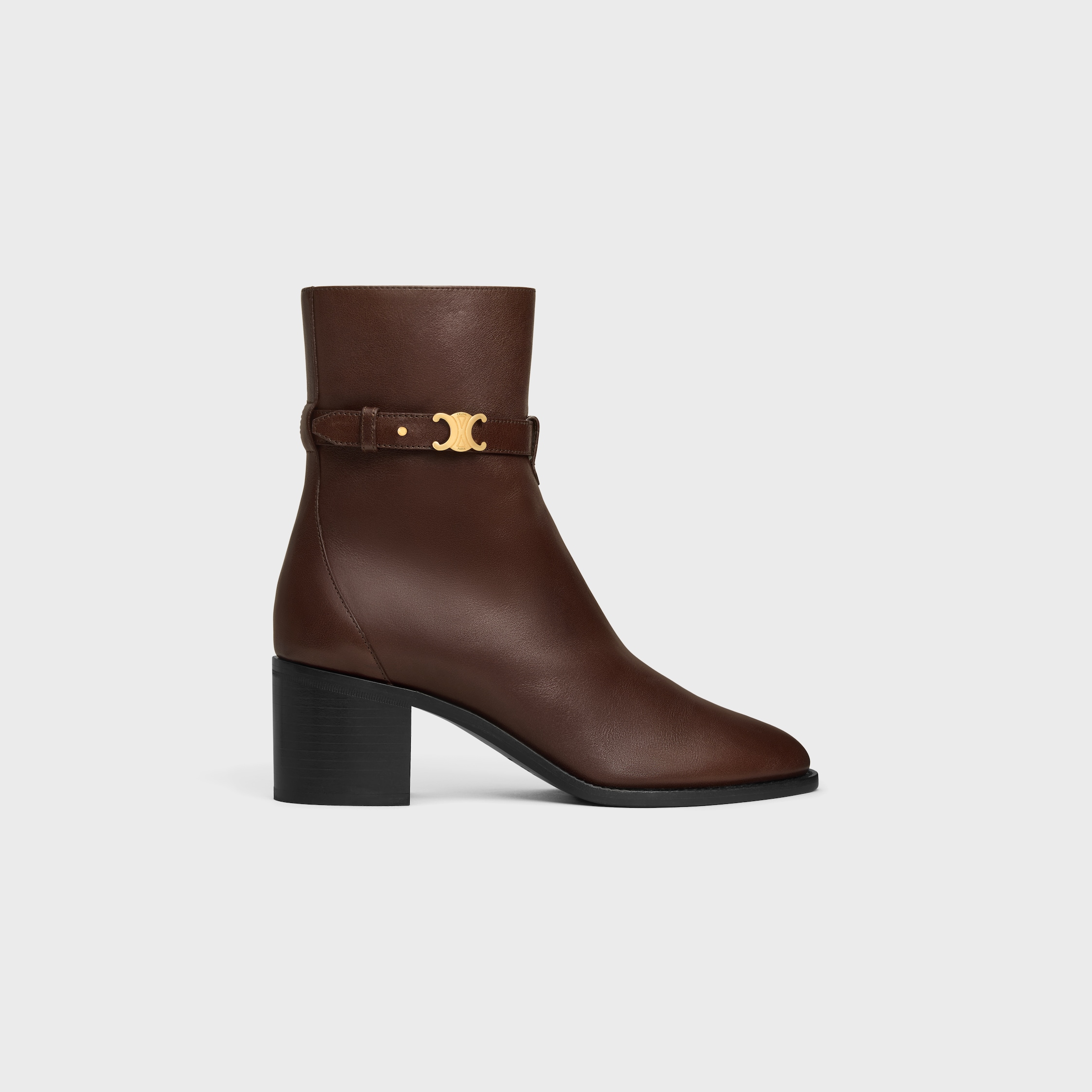 CELINE GARANCE TRIOMPHE STRAP BOOT IN CALFSKIN - OAK | CELINE