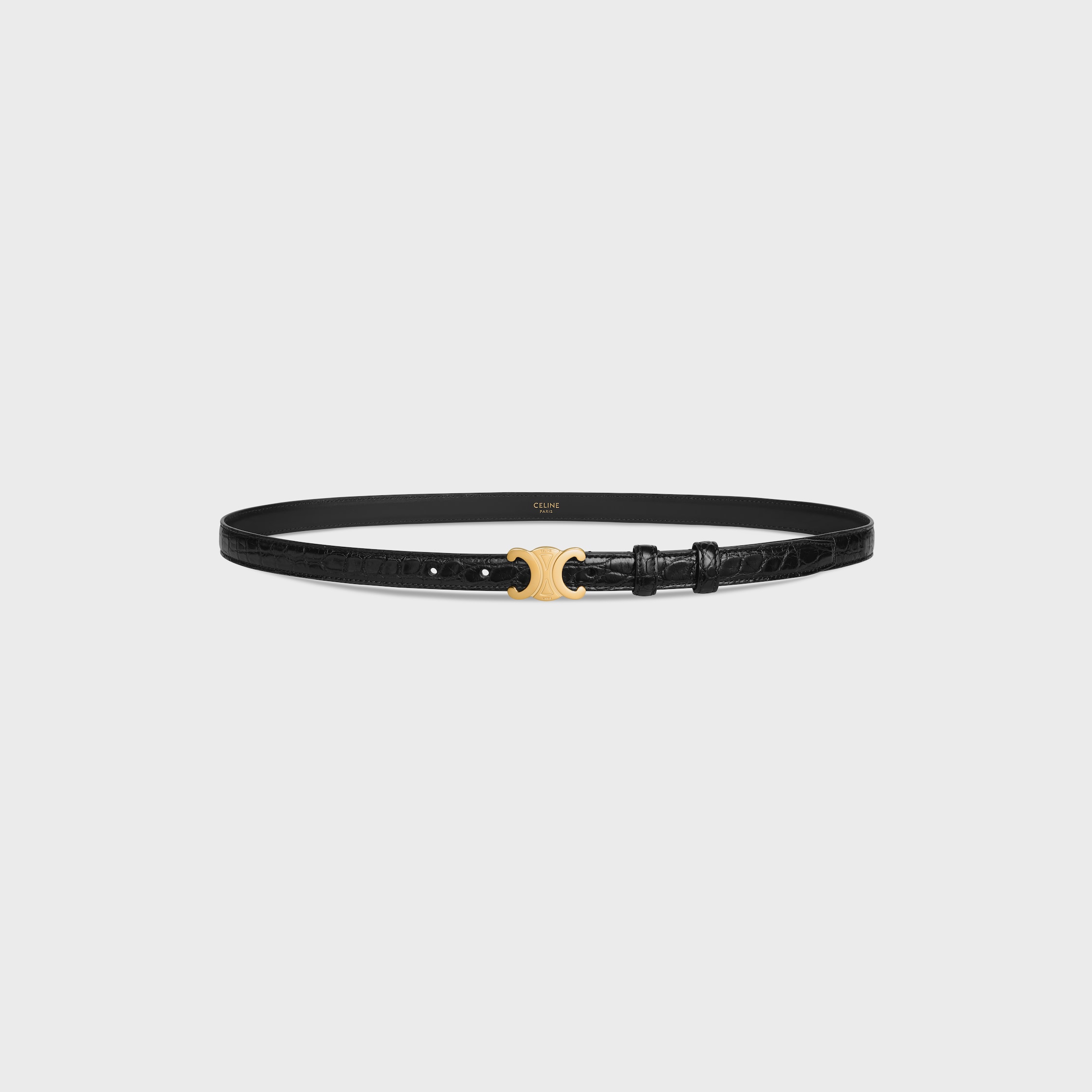 Triomphe Belt 18MM IN ALLIGATOR - BLACK | CELINE