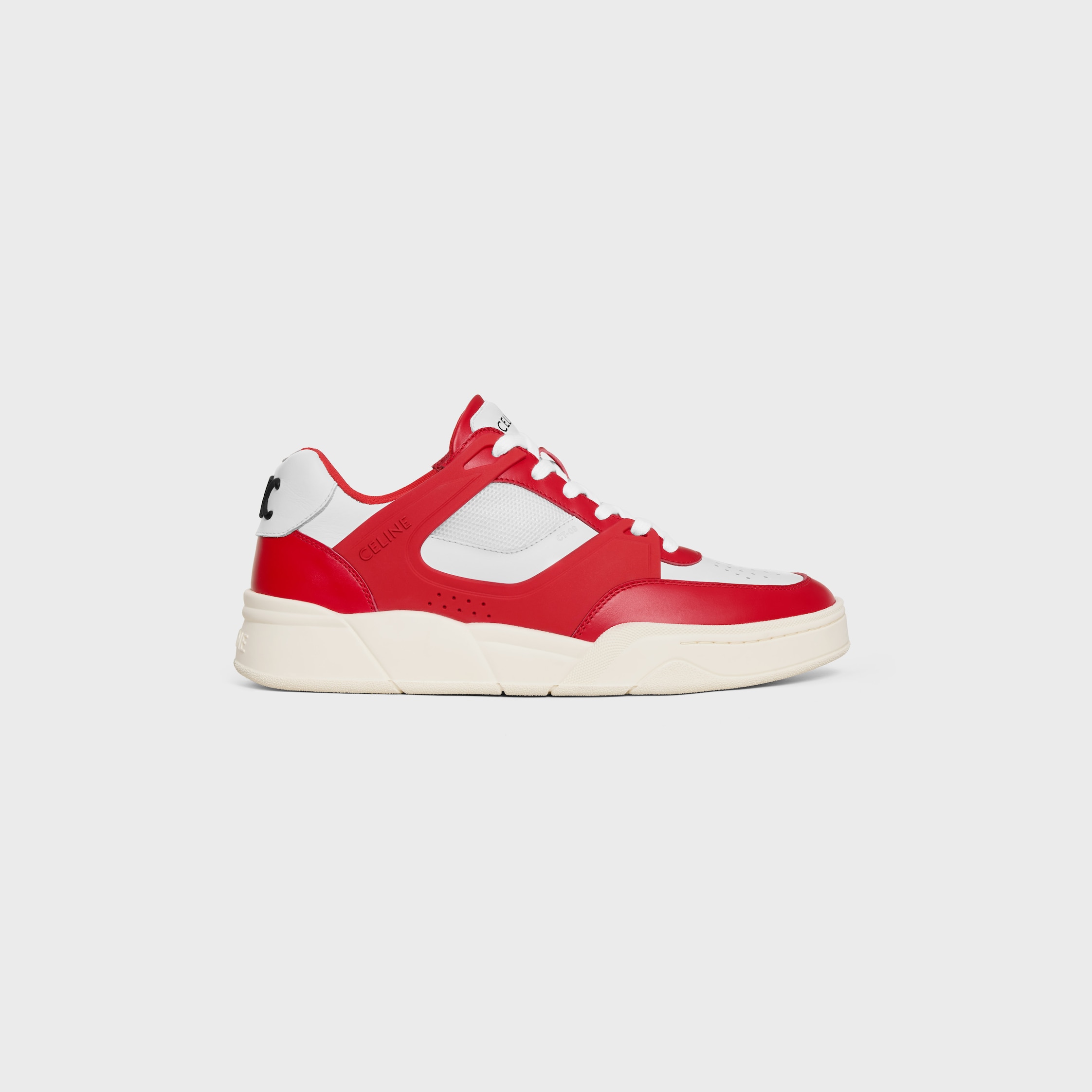 SNEAKER TRAINER CT-09 IN CALFSKIN AND MESH - RED/WHITE | CELINE