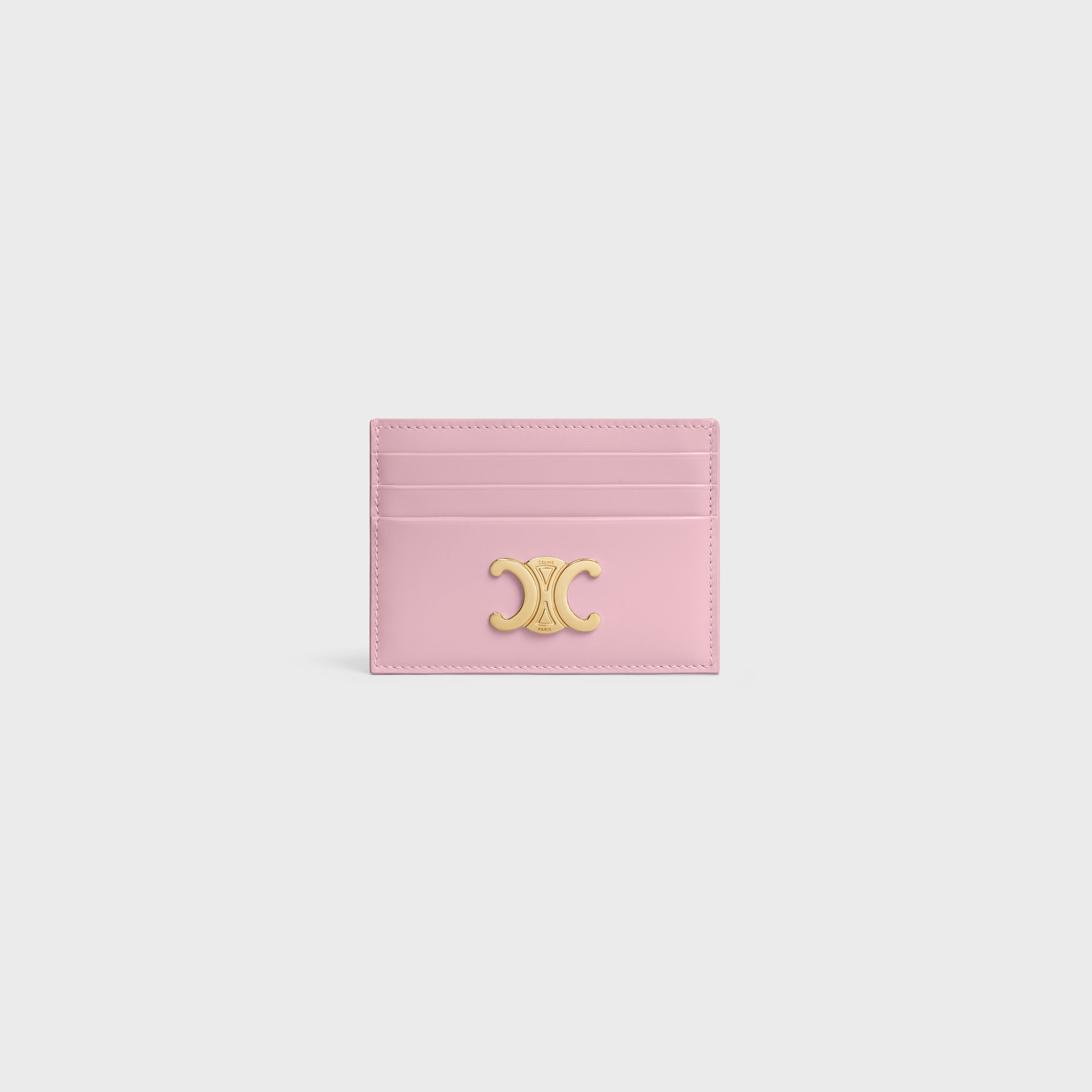CARD HOLDER TRIOMPHE IN Shiny calfskin - DIRTY PINK | CELINE