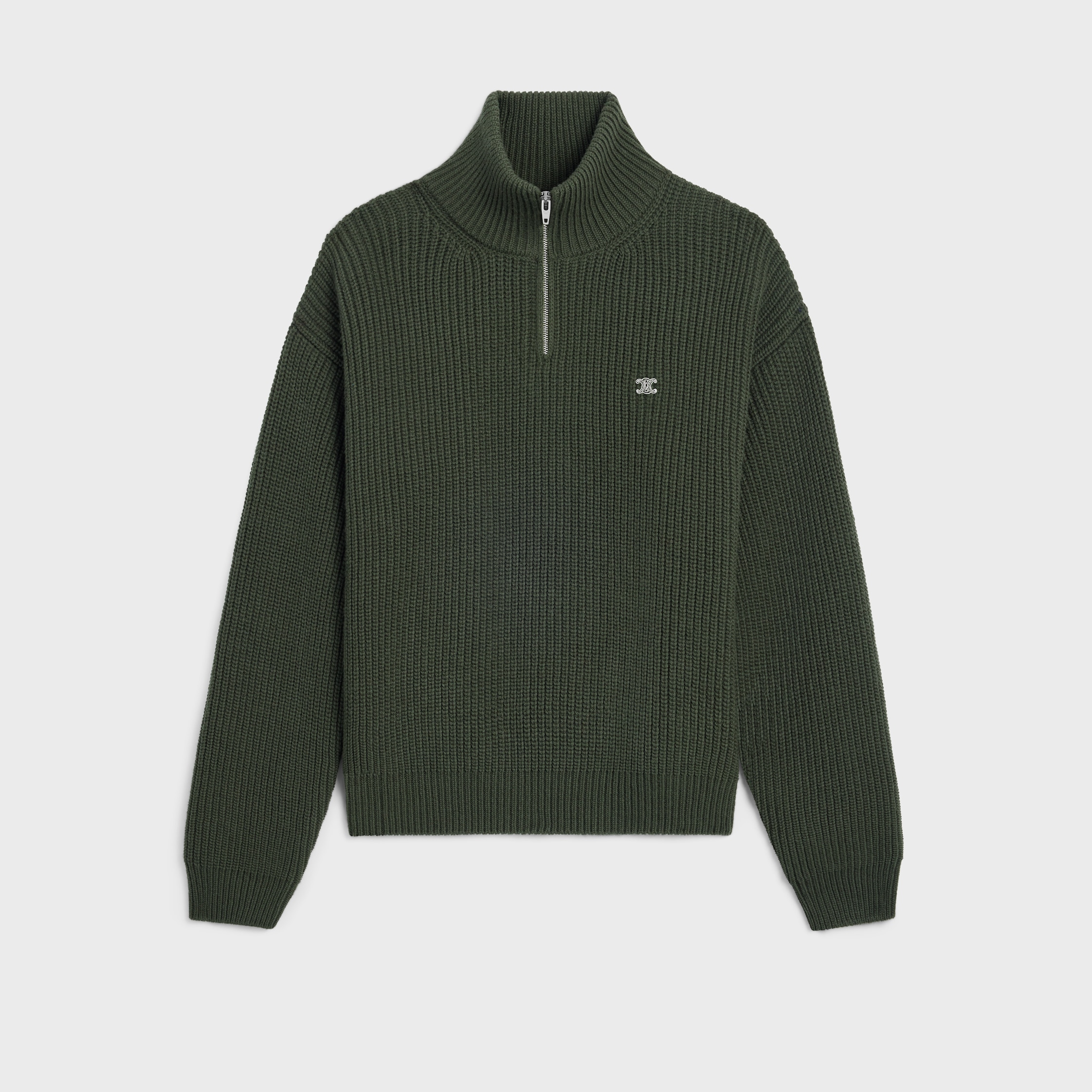 TRUCKER SWEATER IN RIBBED WOOL - | CELINE