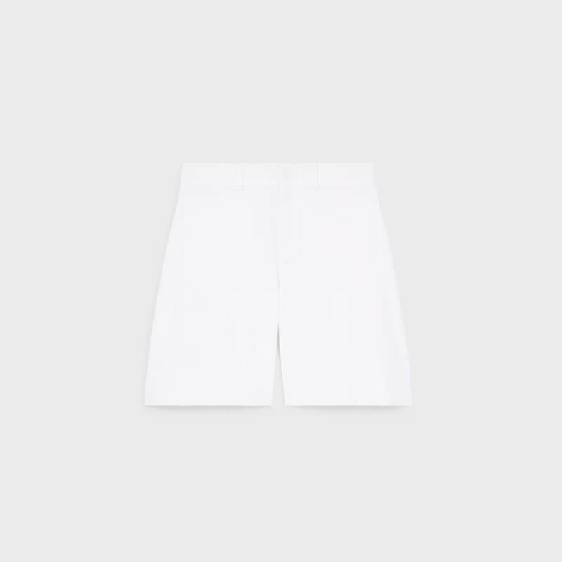 shorts 004 IN INDIGO cotton DENIM - RINSED WHITE | CELINE