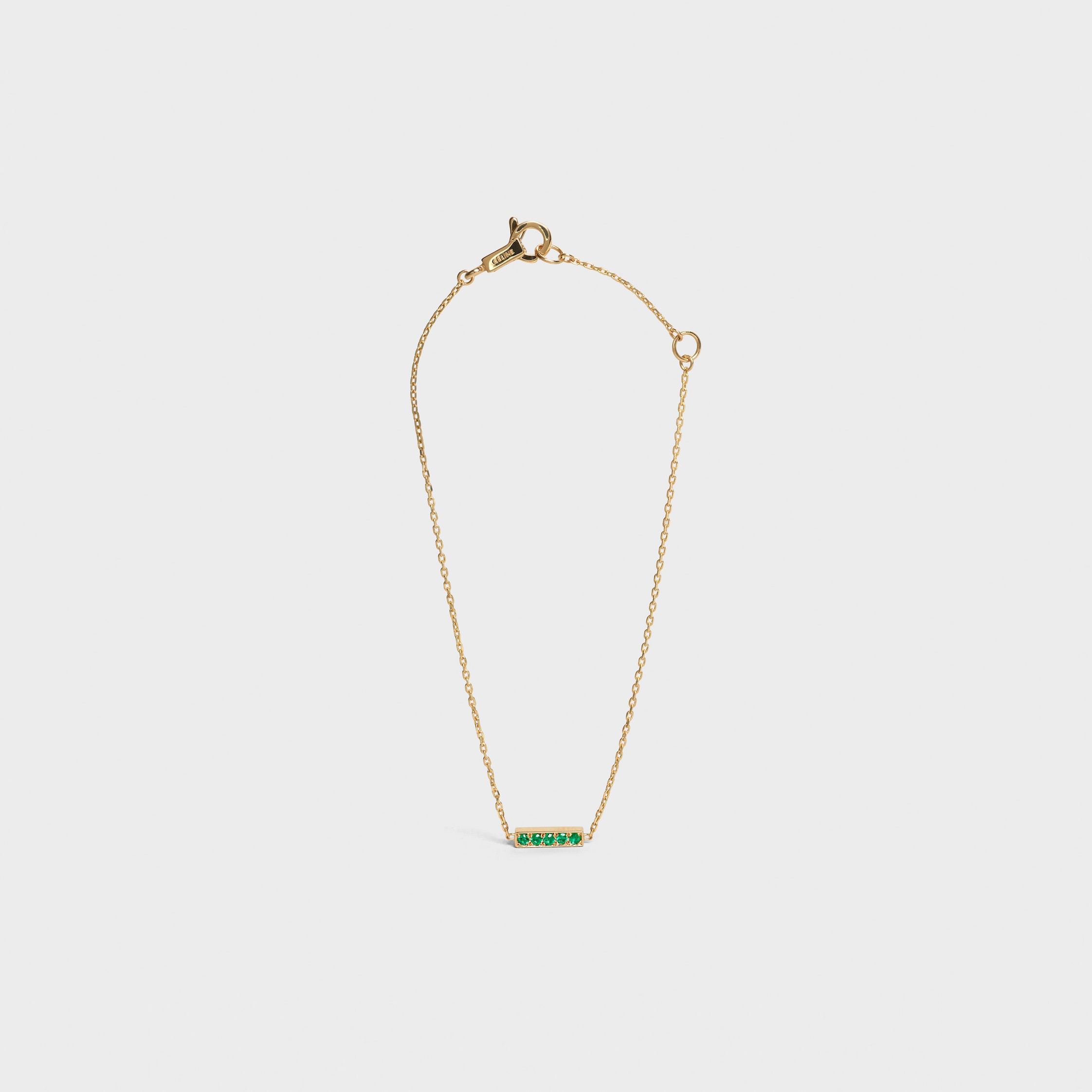 Celine Sentimental Line Bracelet in Yellow Gold and Emerald - null | CELINE