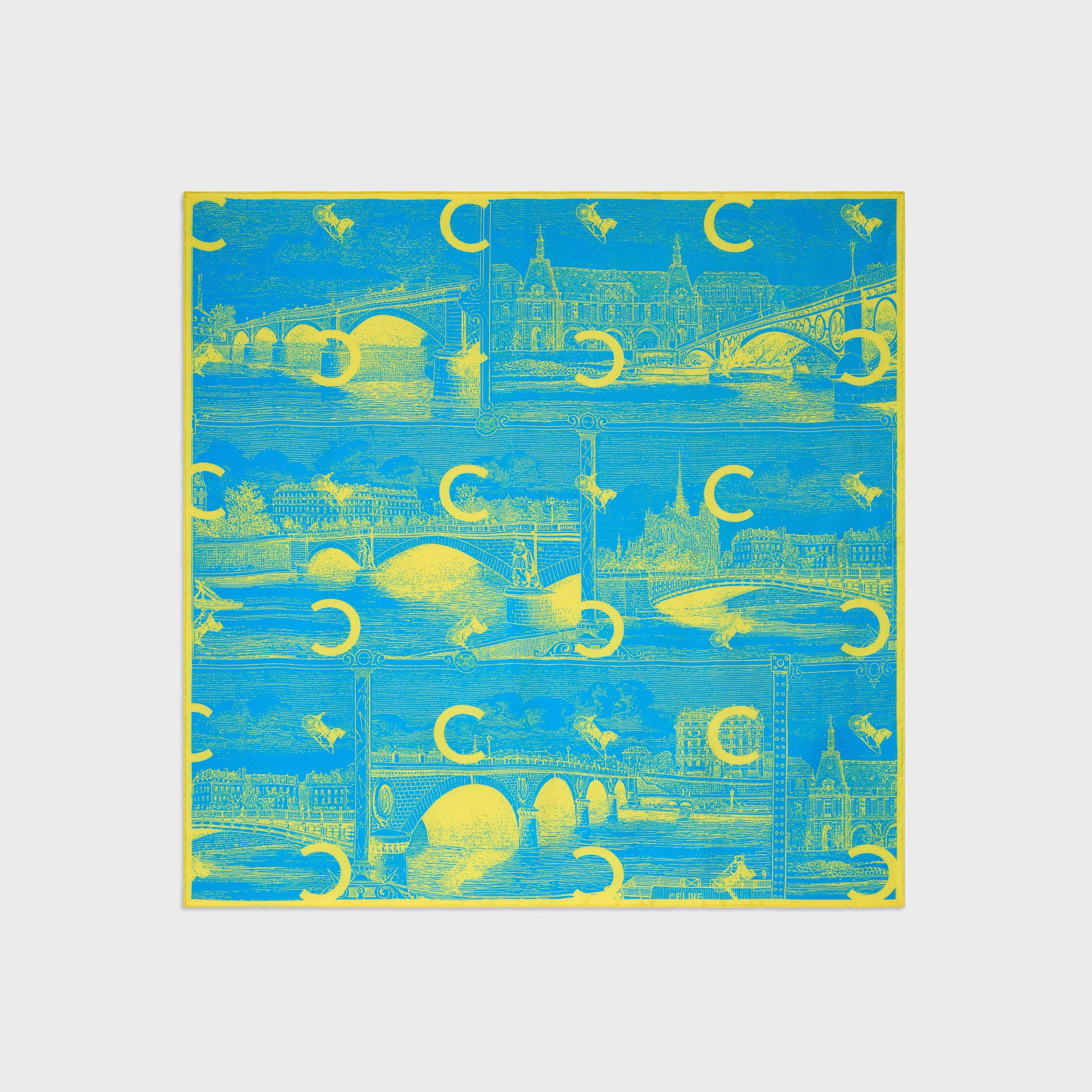 carré twill soie - BLUE / YELLOW | CELINE