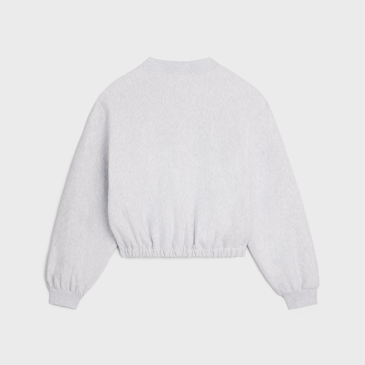 teddy jacket IN cotton fleece - PALE GREY/ OFF WHITE | CELINE