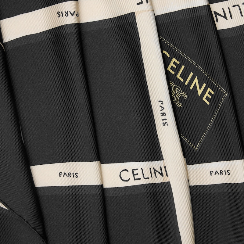 square IN silk twill - BLACK/IVORY/YELLOW | CELINE