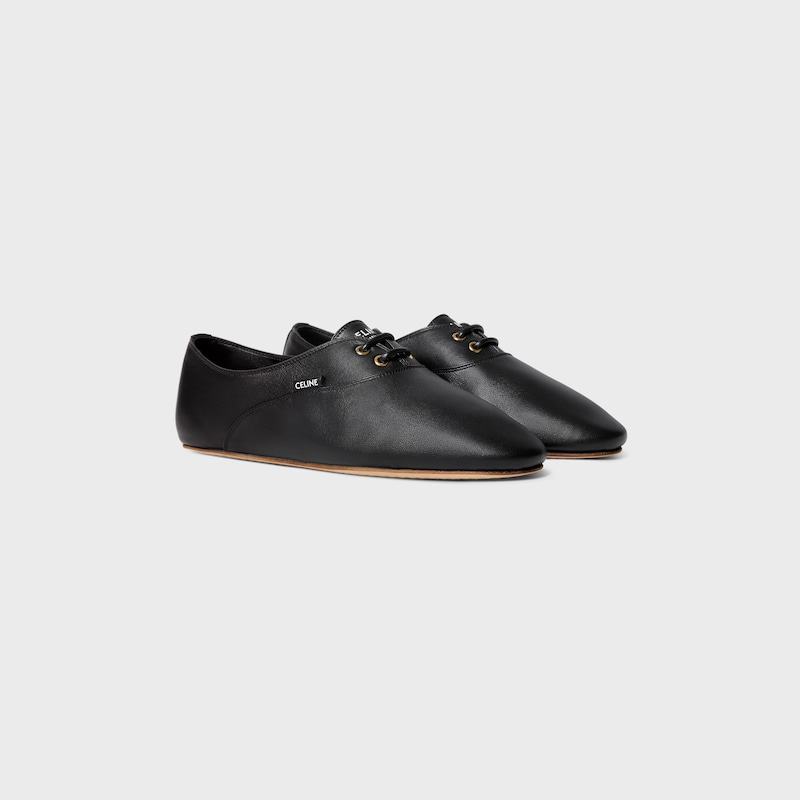 BALLET LACE-UP SHOE IN LAMBSKIN - BLACK | CELINE