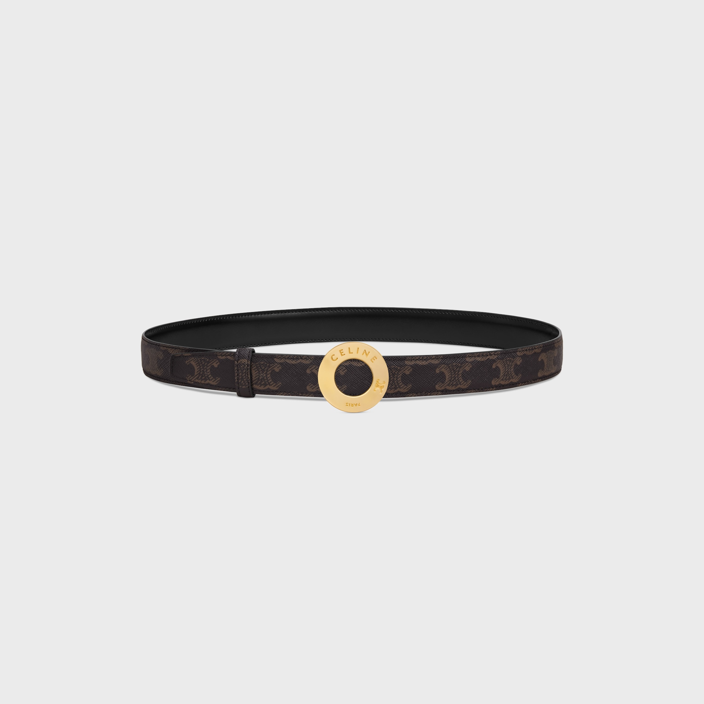 Boucle Celine Disc & LANIERE DE CEINTURE REVERSIBLE 25MM - Noir | CELINE