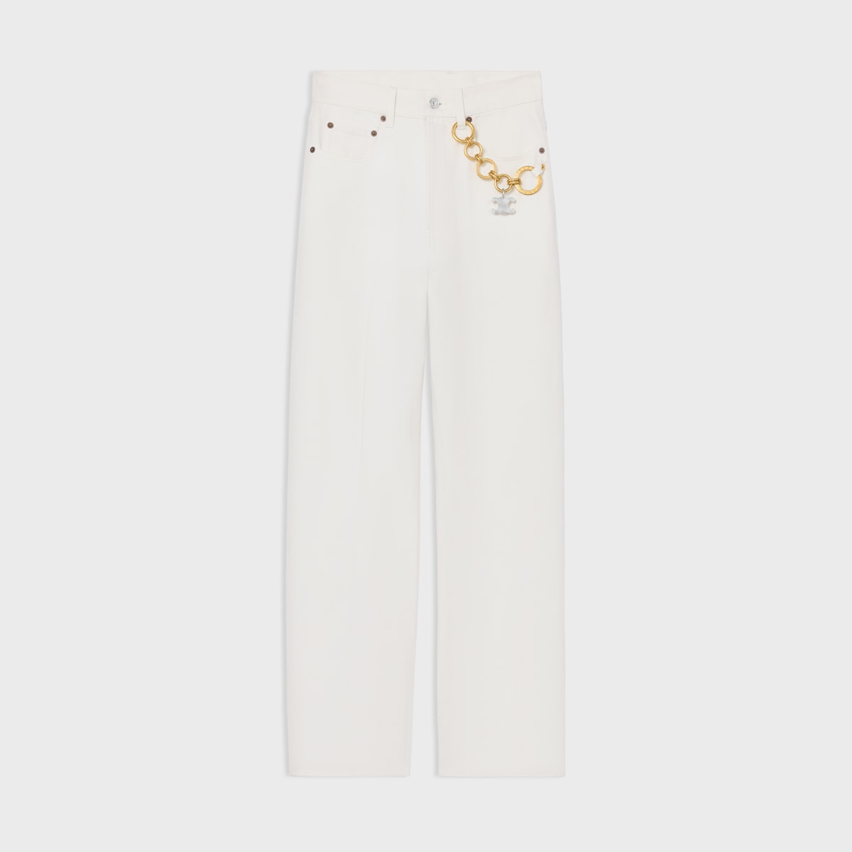 boyfriend jeans 002 IN heavy cotton twill - WHITE HEAVY STONE WASH | CELINE