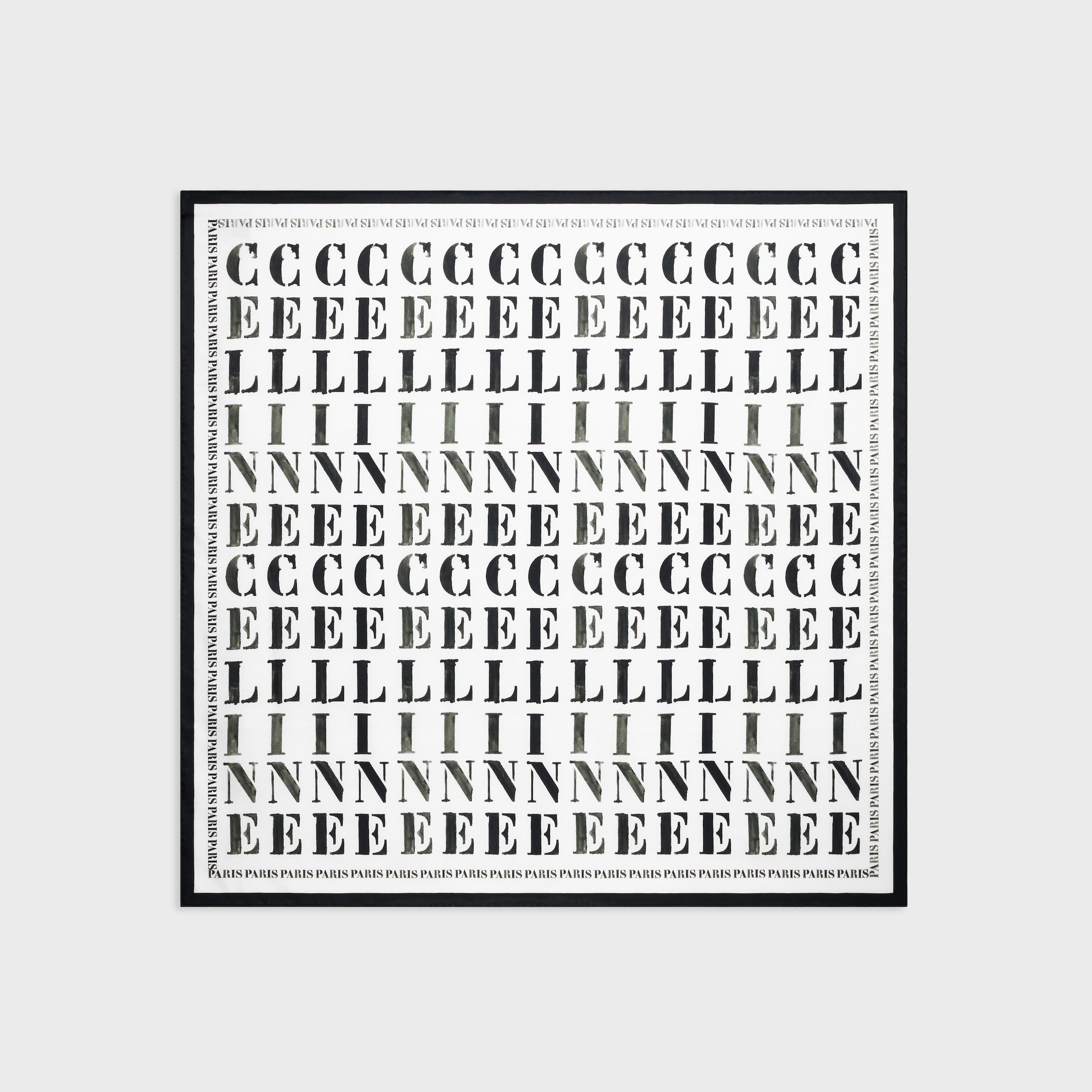 square IN silk twill - OPTIC WHITE/BLACK | CELINE
