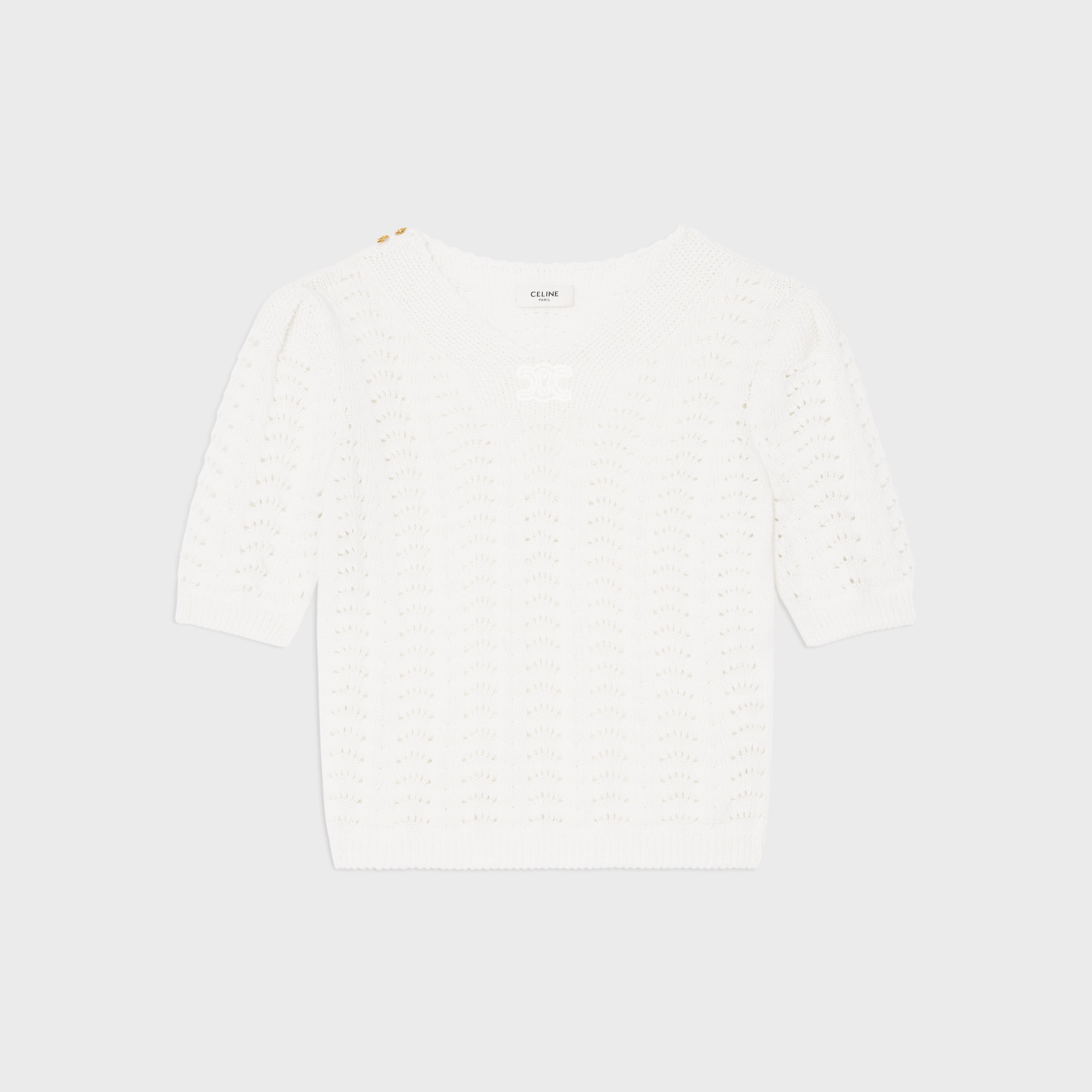 Top AUS Baumwollpointelle - WEISS | CELINE