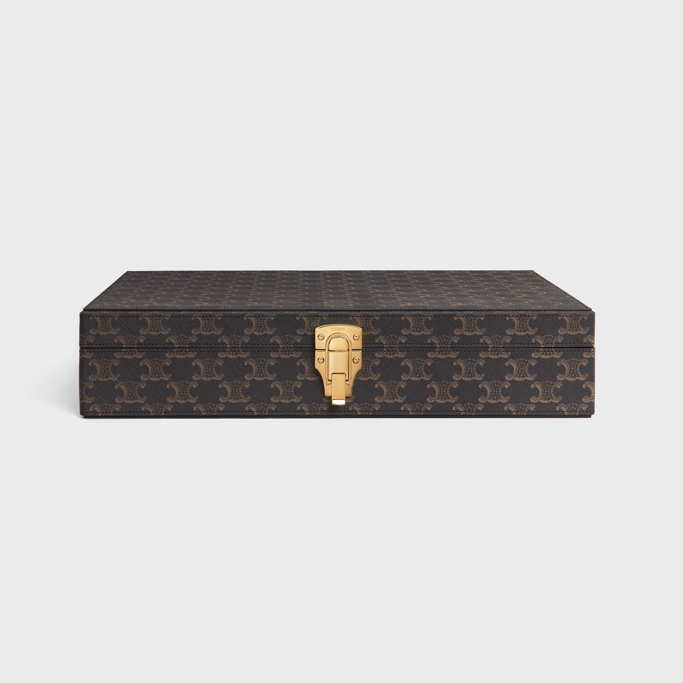 Stationery Case in Triomphe Canvas - BLACK / TAN | CELINE