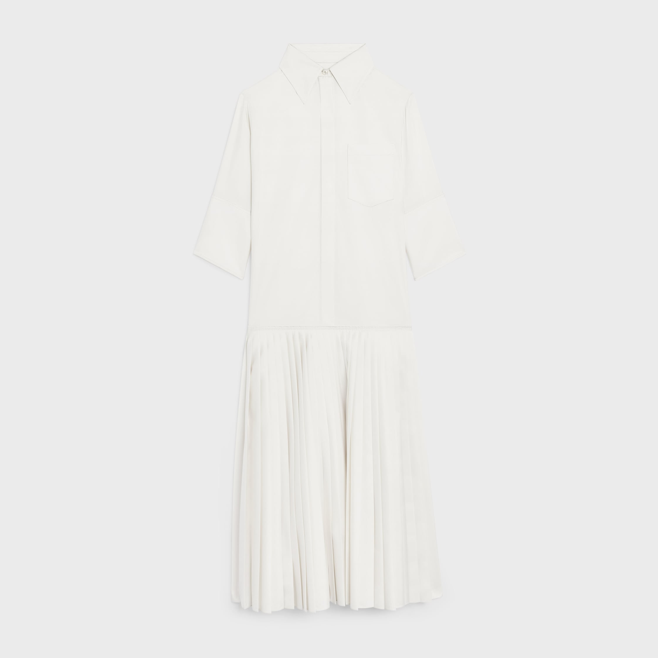 SHIRT DRESS IN SILK POPLIN - CRAIE | CELINE