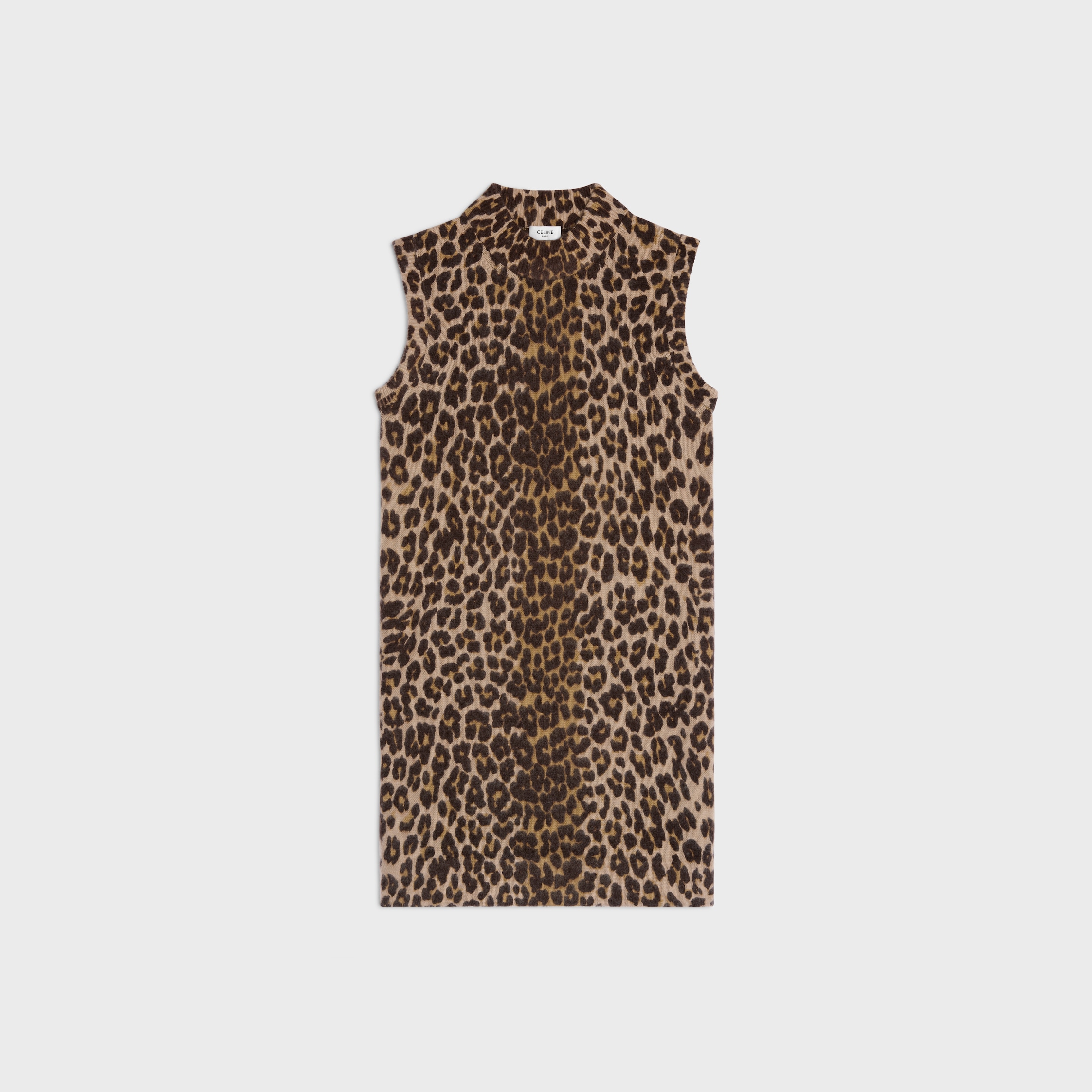 mini dress IN leopard cashmere - LEOPARD | CELINE