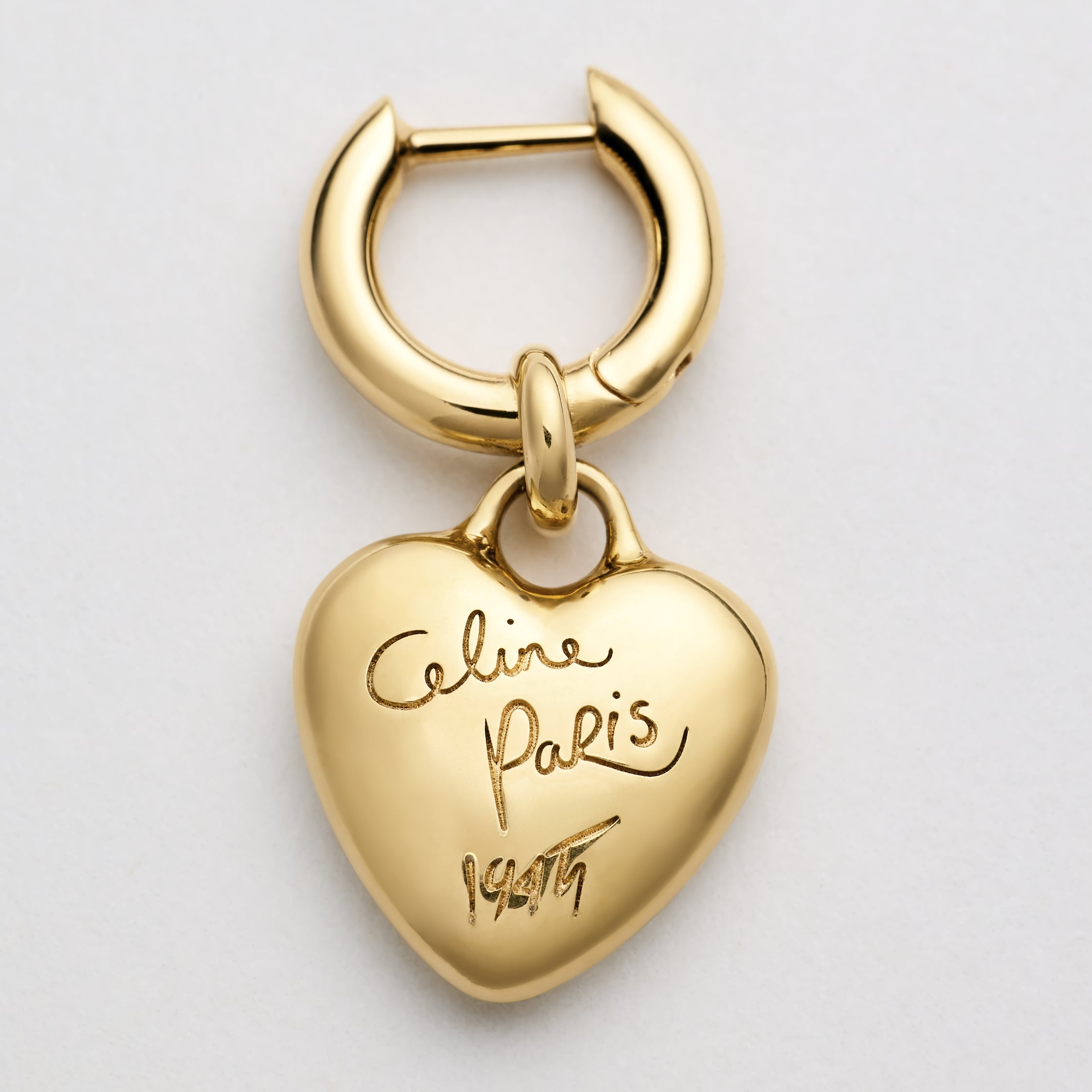 CELINE CHARMS HEART EARRING IN BRASS WITH GOLD FINISH AND ENAMEL - GOLD ...