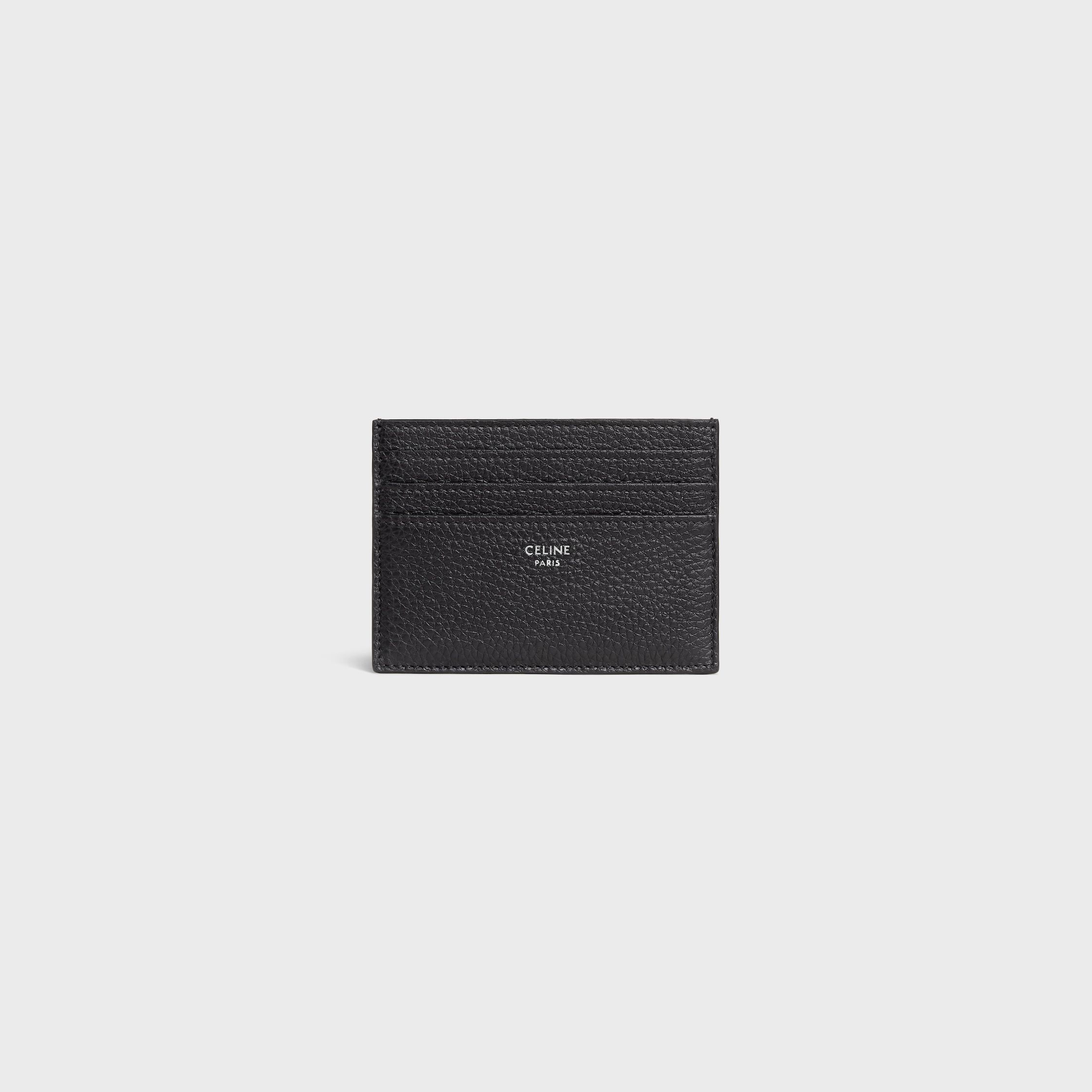 LARGE CARD HOLDER IN GRAINED CALFSKIN - BLACK | CELINE
