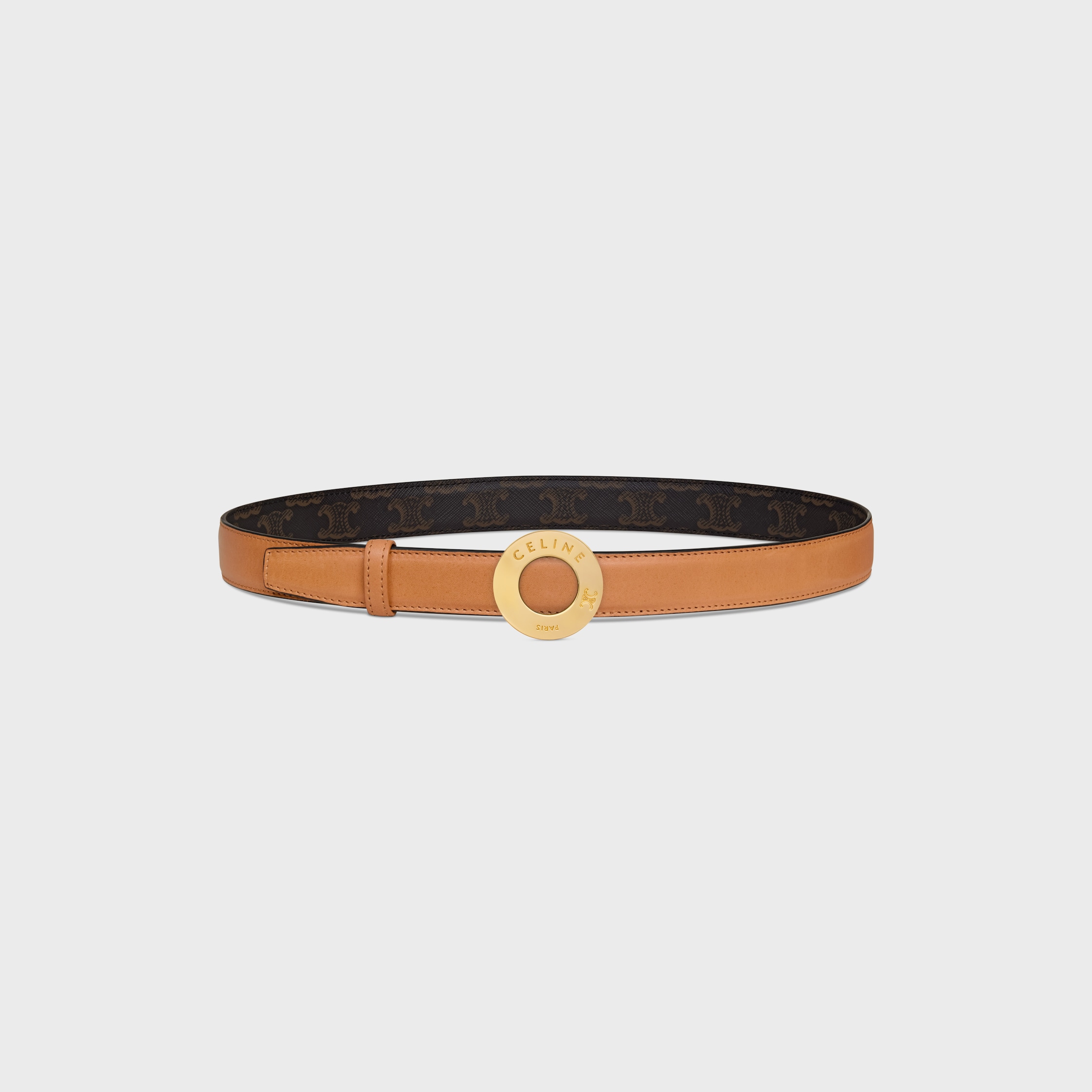 CELINE DISC BUCKLE & REVERSIBLE STRAP 25MM - HONEY | CELINE