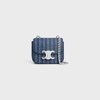 MINI CHAIN CLAUDE IN STRIPED DENIM WITH STRASS - | CELINE