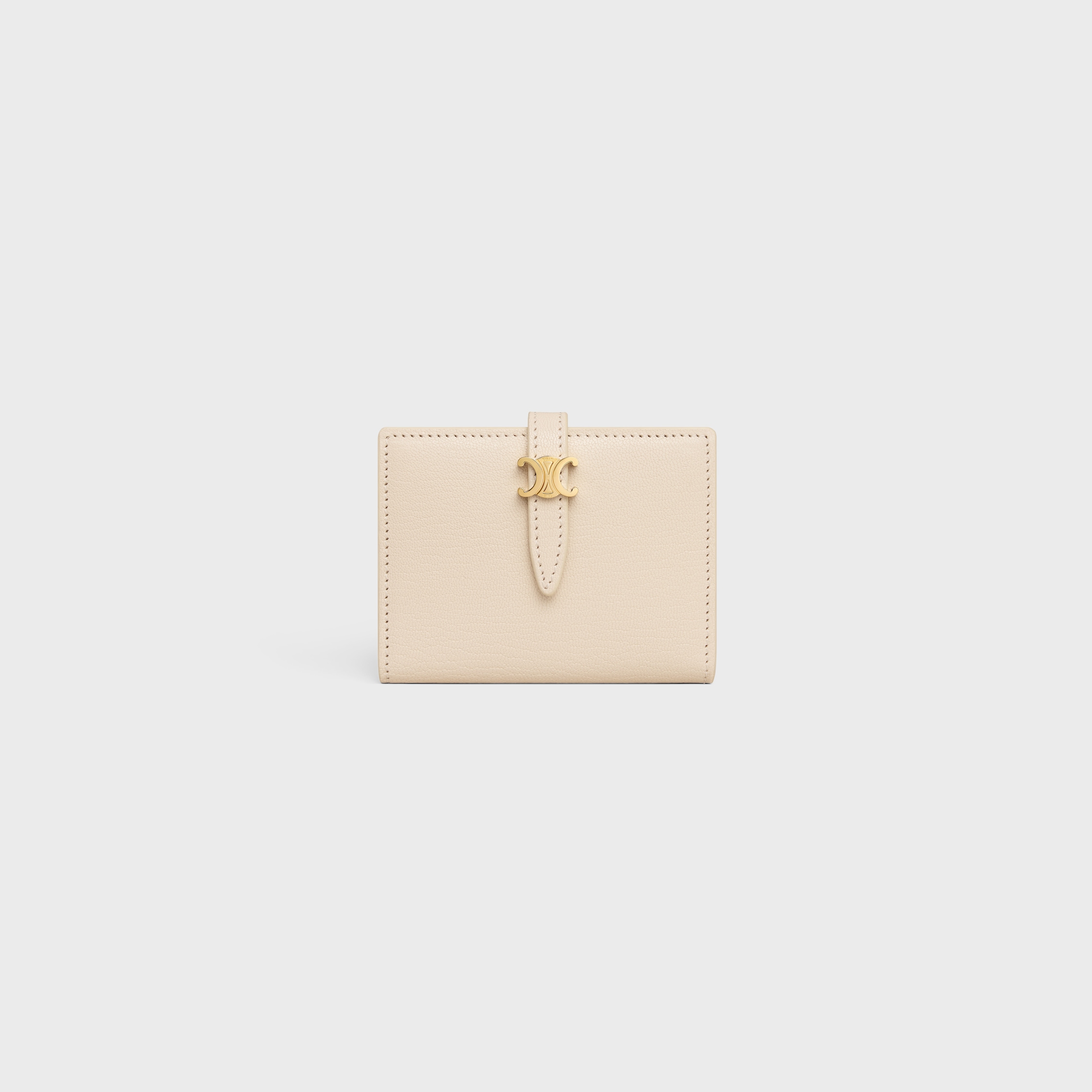 BI-FOLD CARD HOLDER TRIOMPHE PONTET IN GOATSKIN - | CELINE