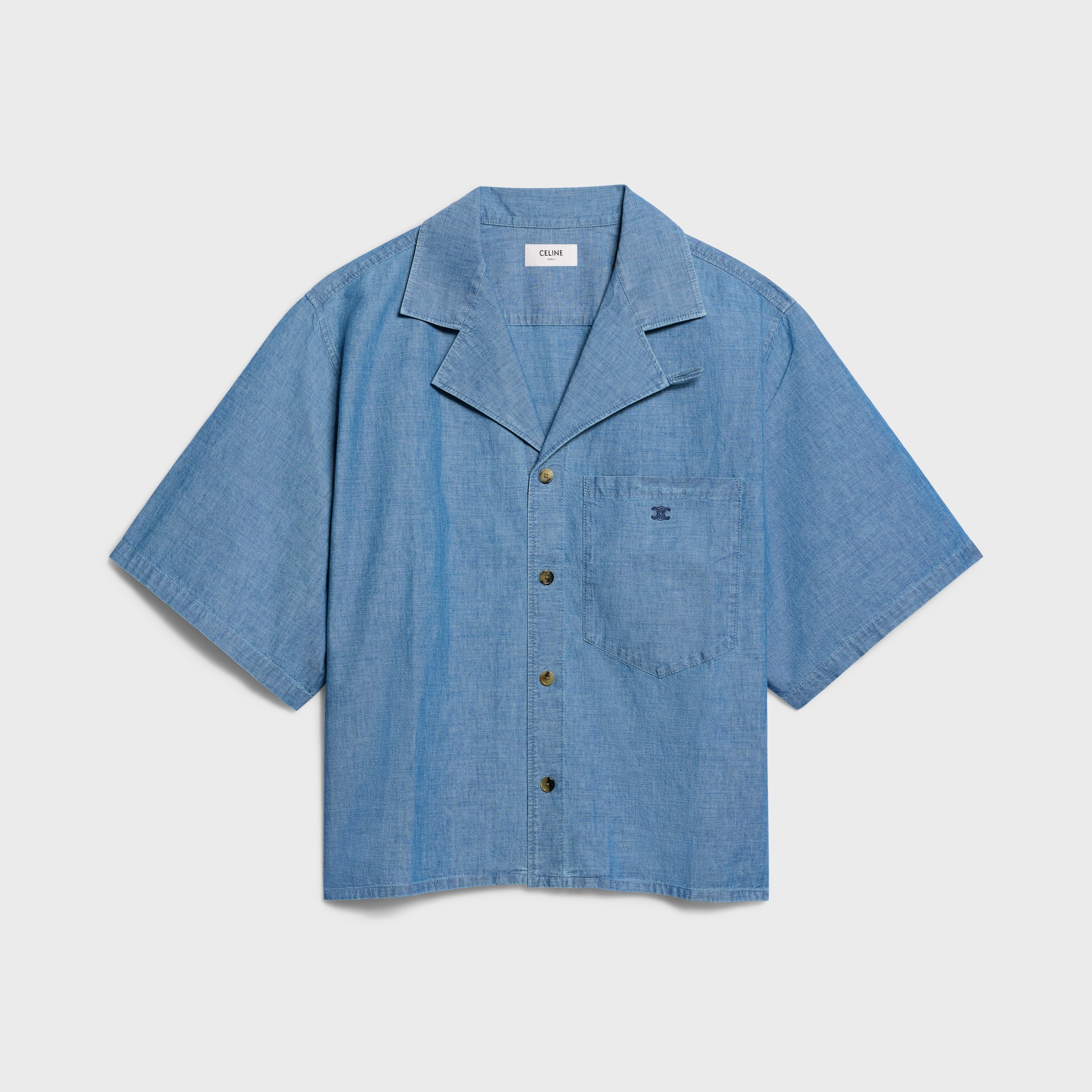 scout shirt IN cotton denim - STONE BIO WASH | CELINE
