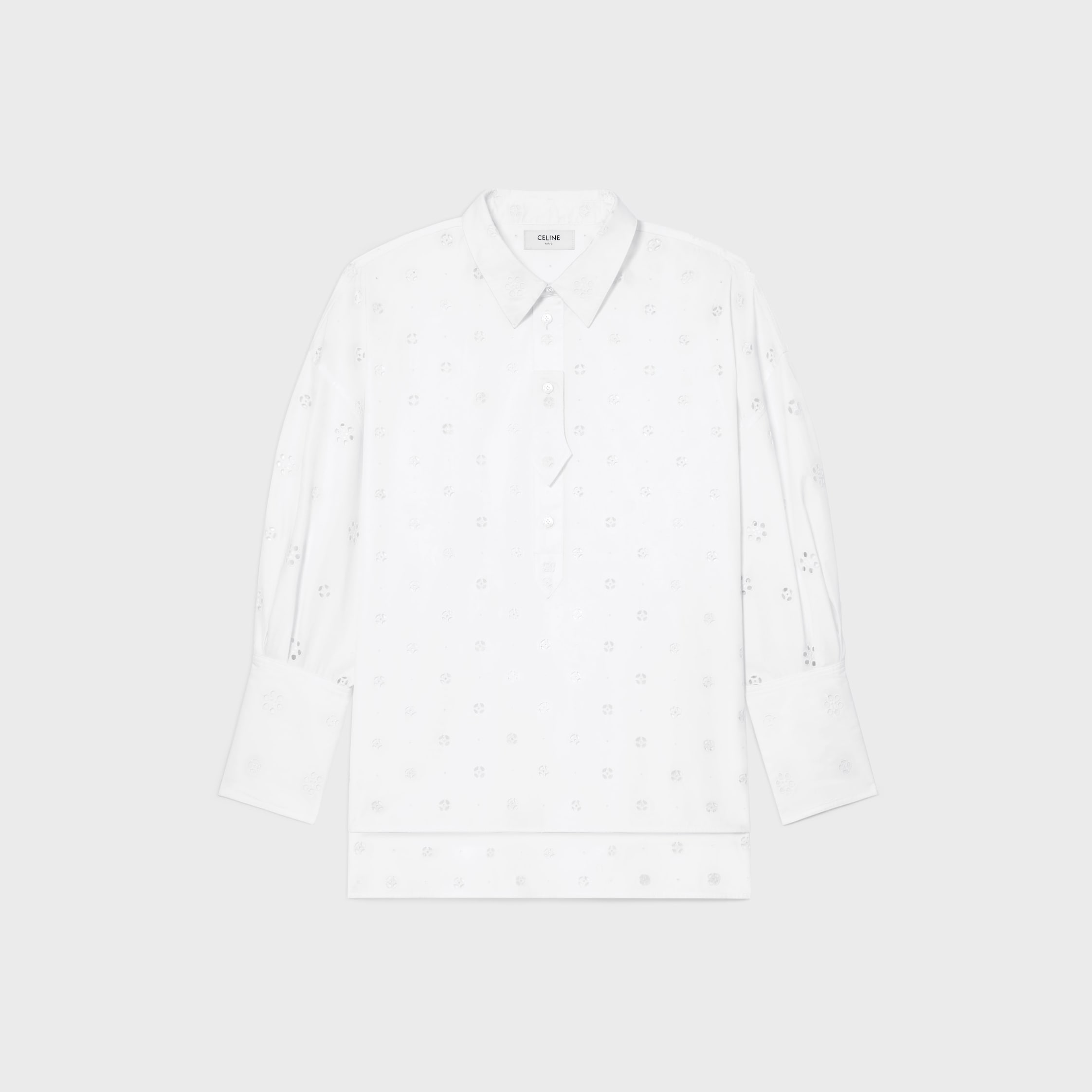 SHIRT IN BRODERIE ANGLAISE COTTON - | CELINE
