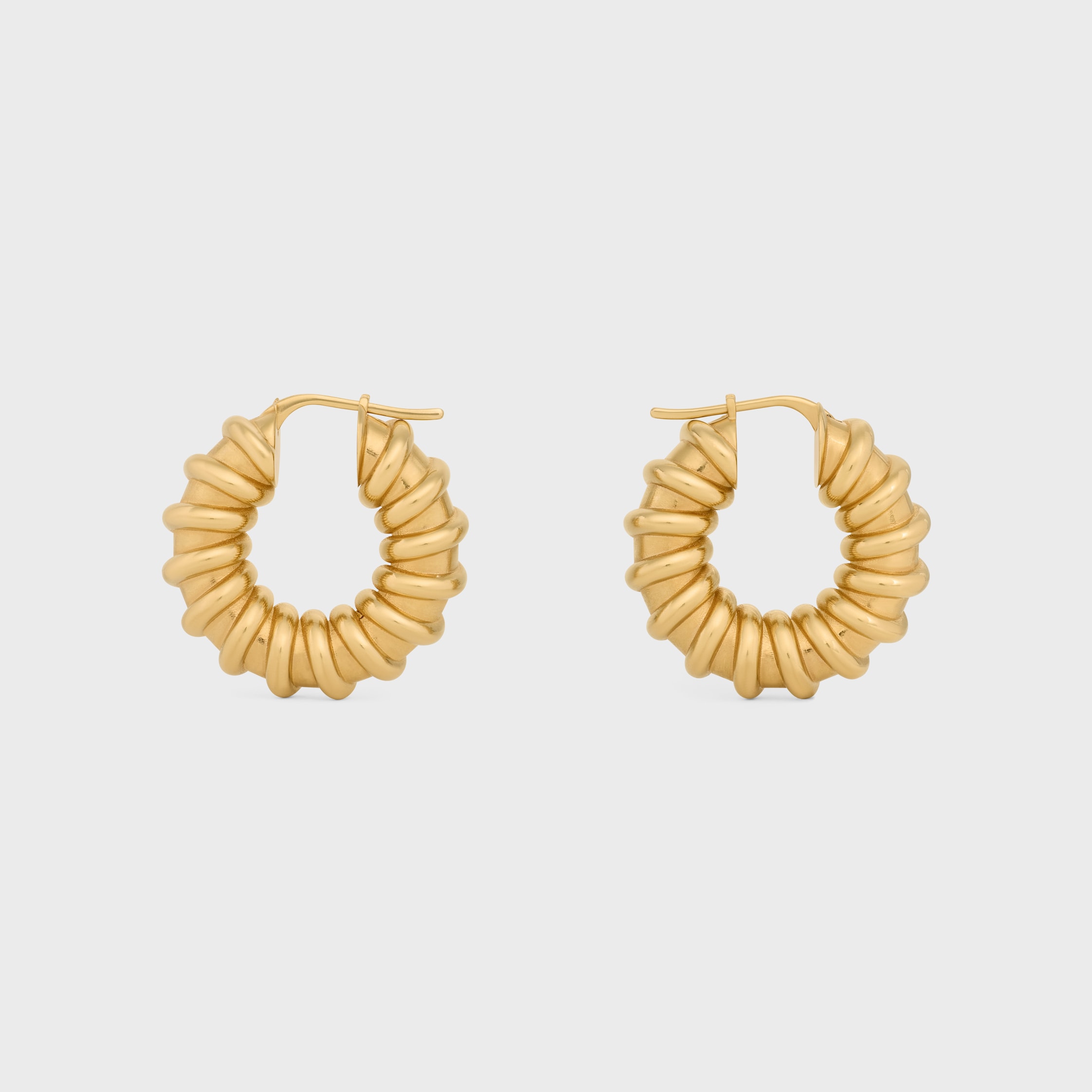 Celine Défilé Torsade Hoops in Brass with Gold Finish - GOLD | CELINE
