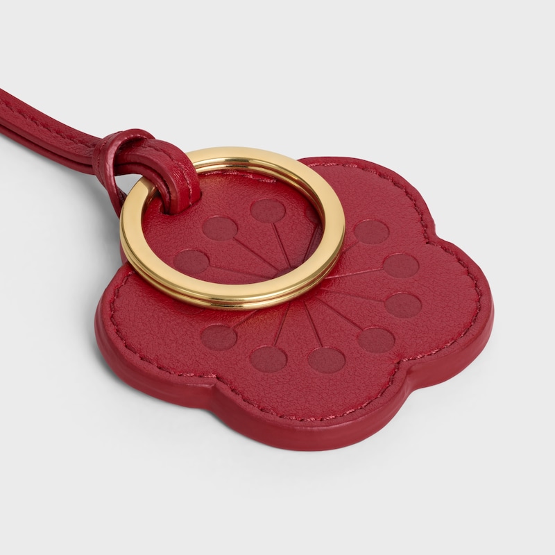 PLUM FLOWER CHARM IN Smooth calfskin - RED | CELINE