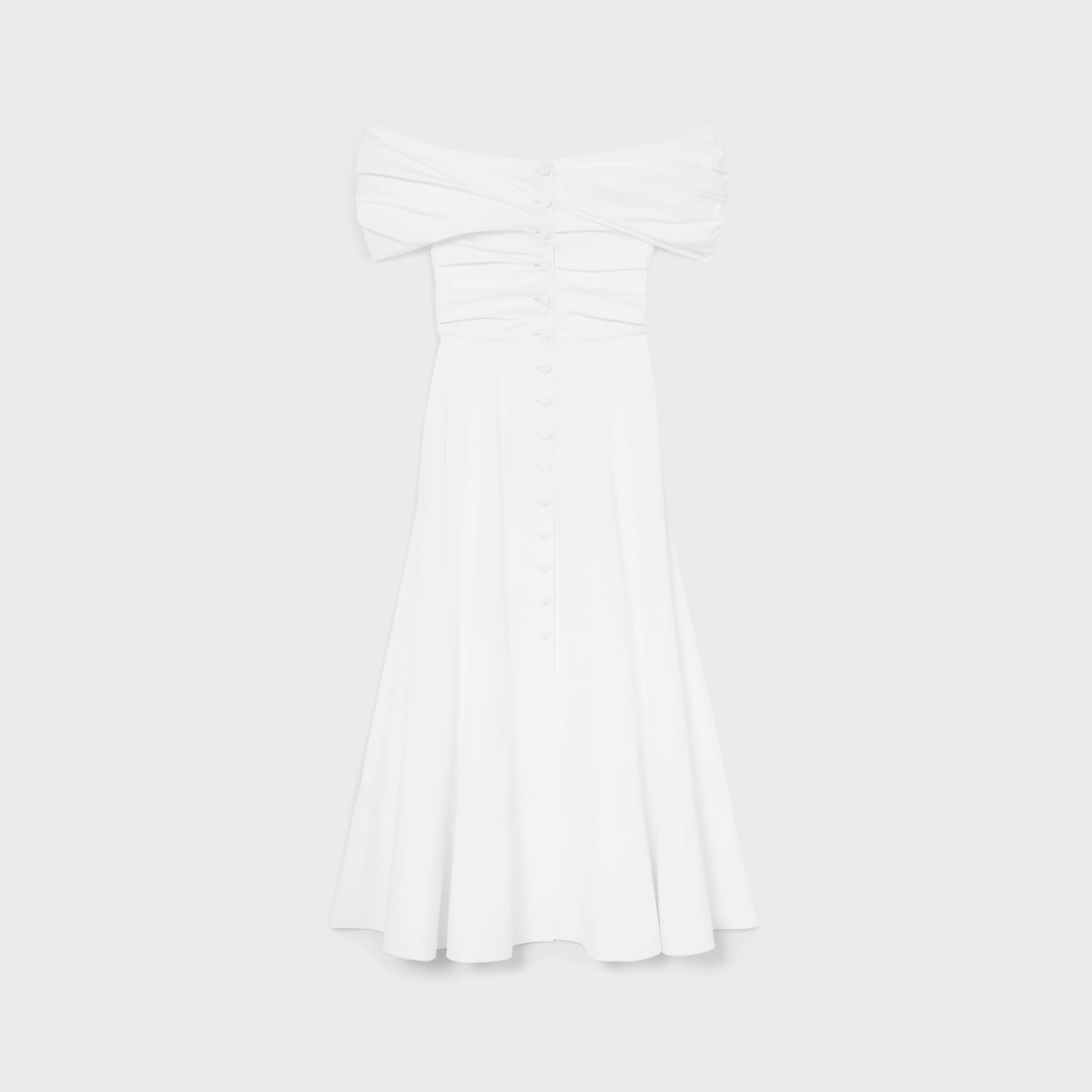dress IN cotton poplin - WHITE | CELINE