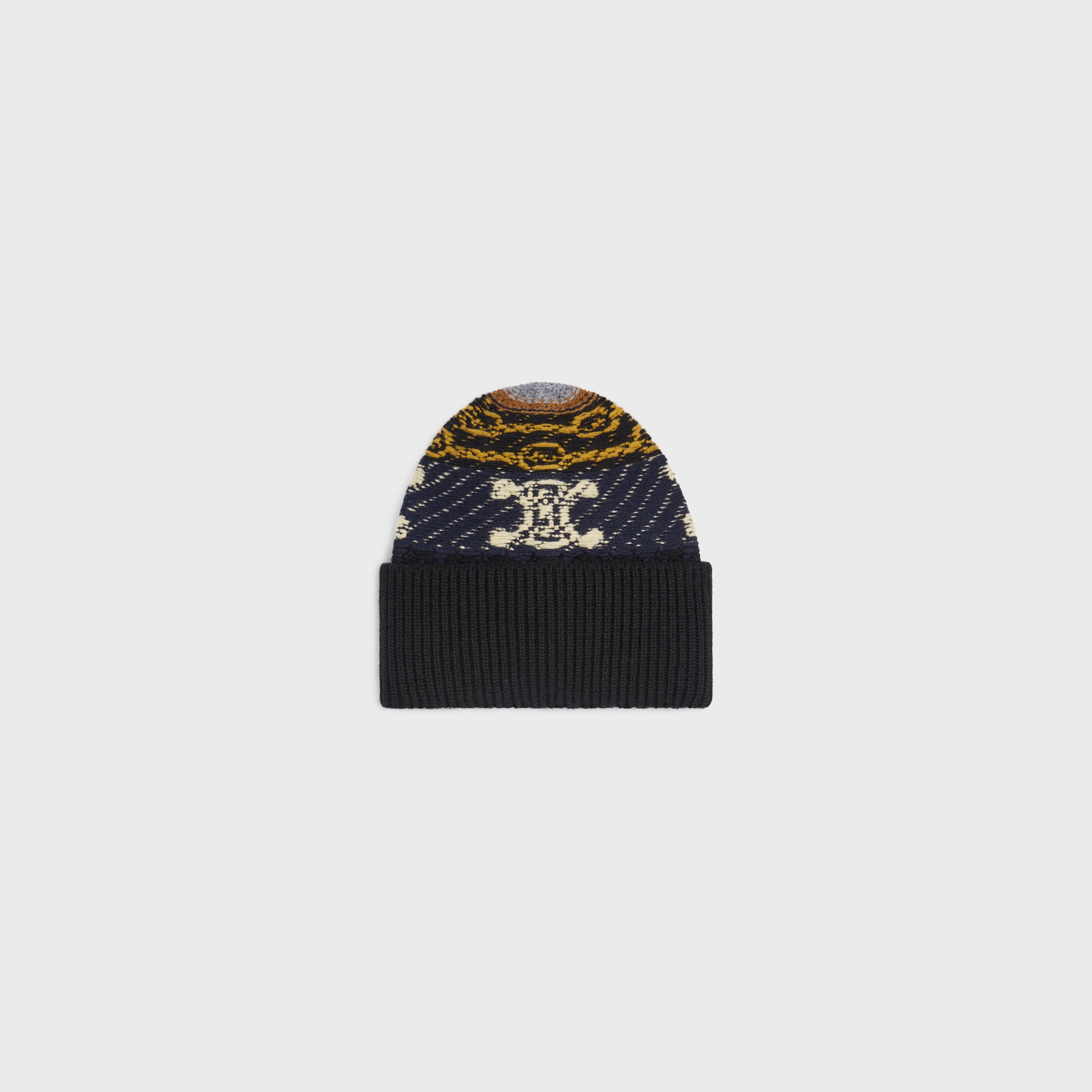 BEANIE IN JACQUARD CASHMERE - | CELINE