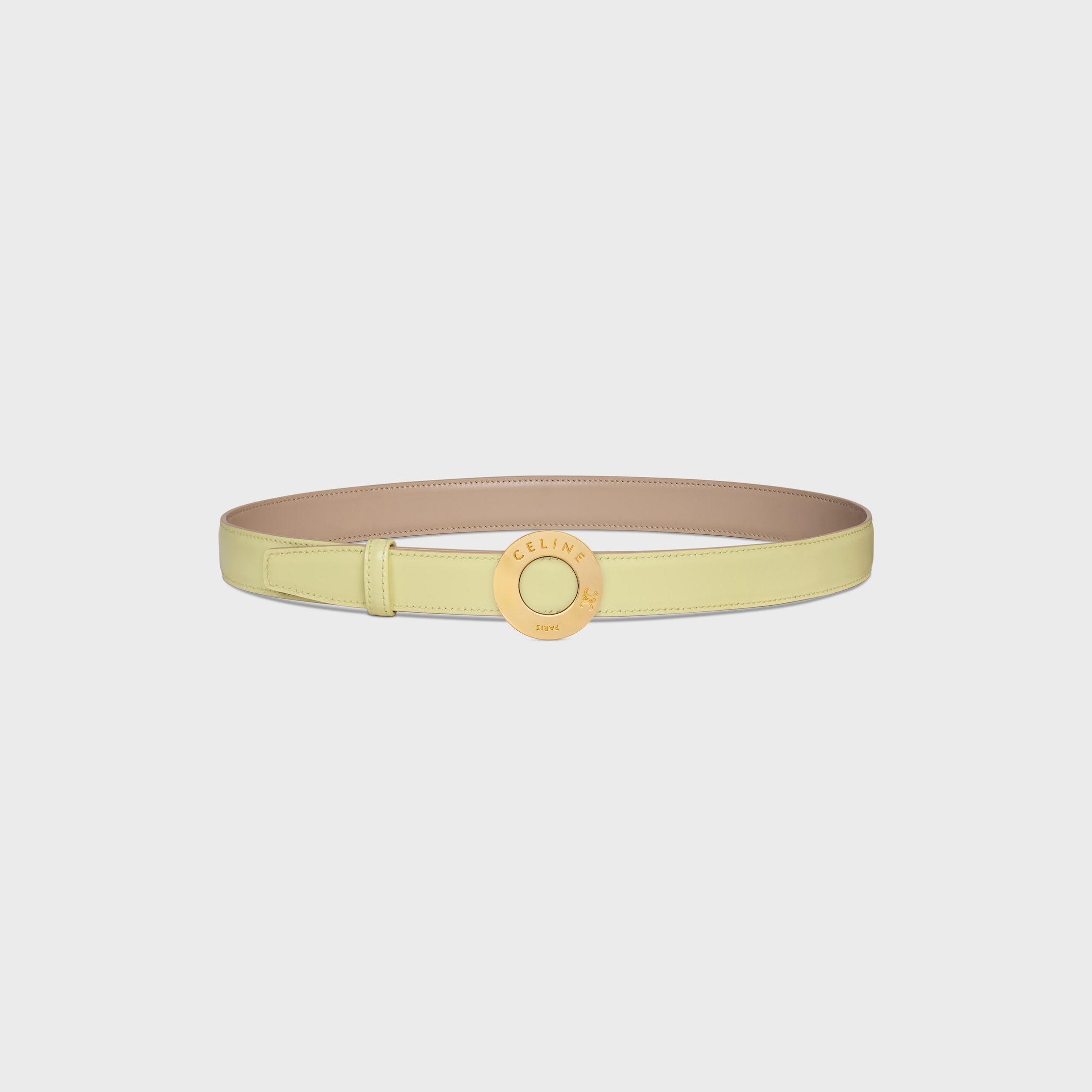 CELINE DISC BUCKLE & REVERSIBLE STRAP 25MM - SAFARI / CITRUS | CELINE