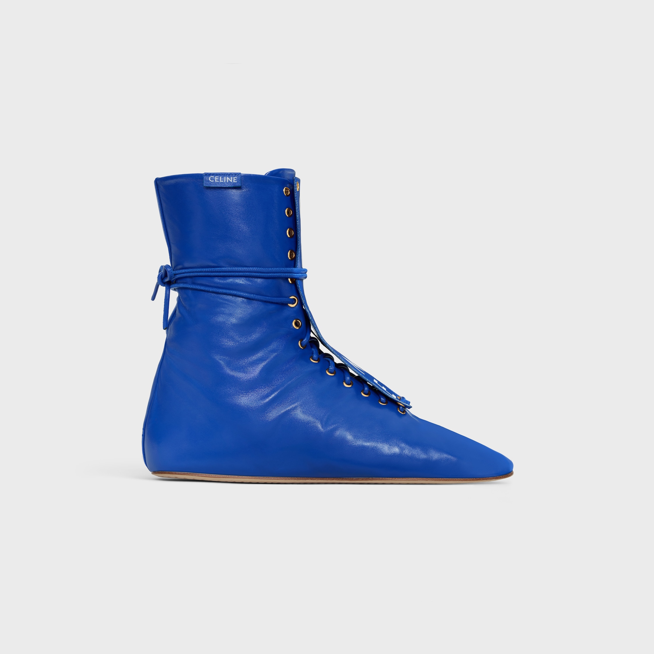 STIVALE STRINGATO BALLET HIGH IN PELLE DI AGNELLO - BLU INTENSO | CELINE