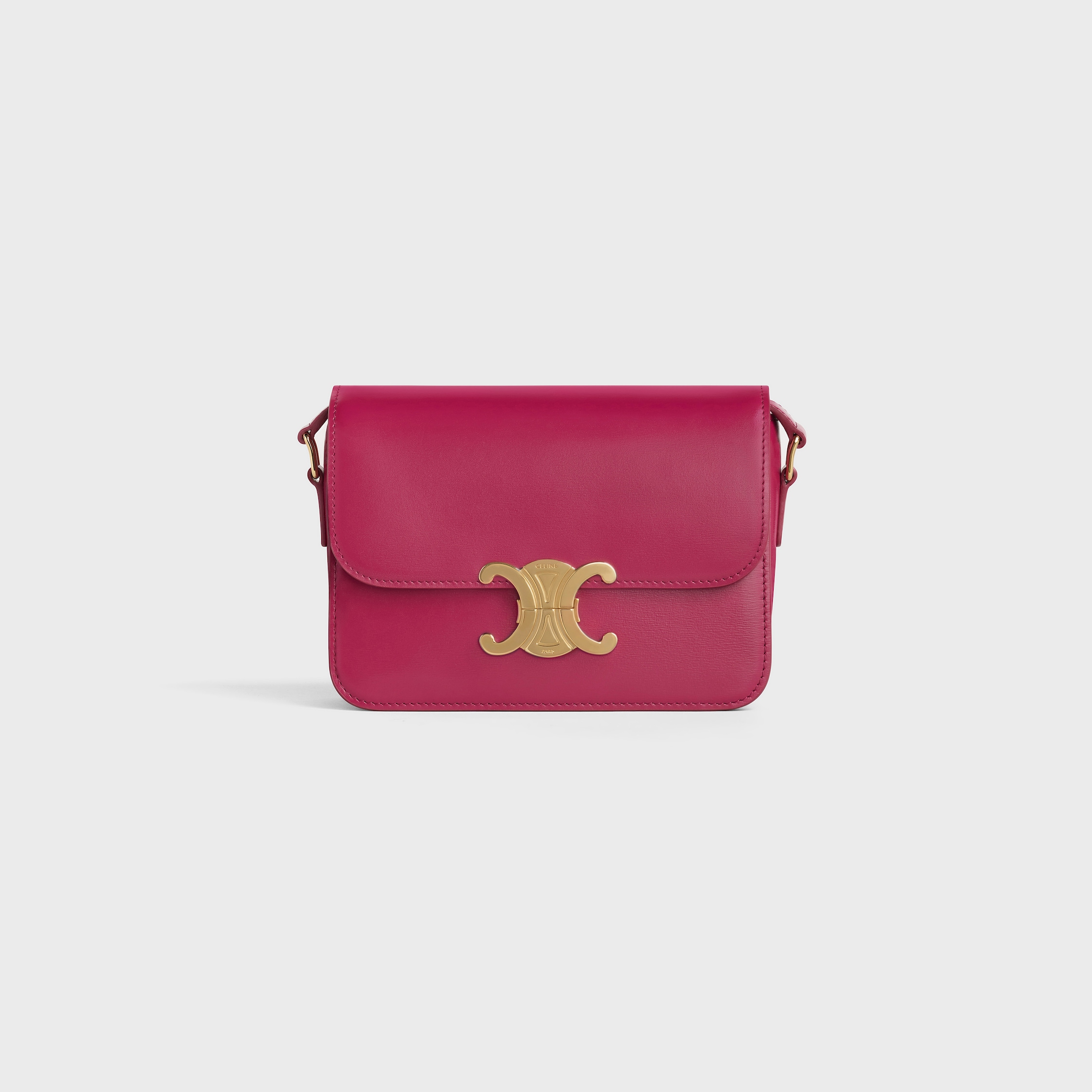 Teen Triomphe Bag in shiny calfskin - RASPBERRY | CELINE