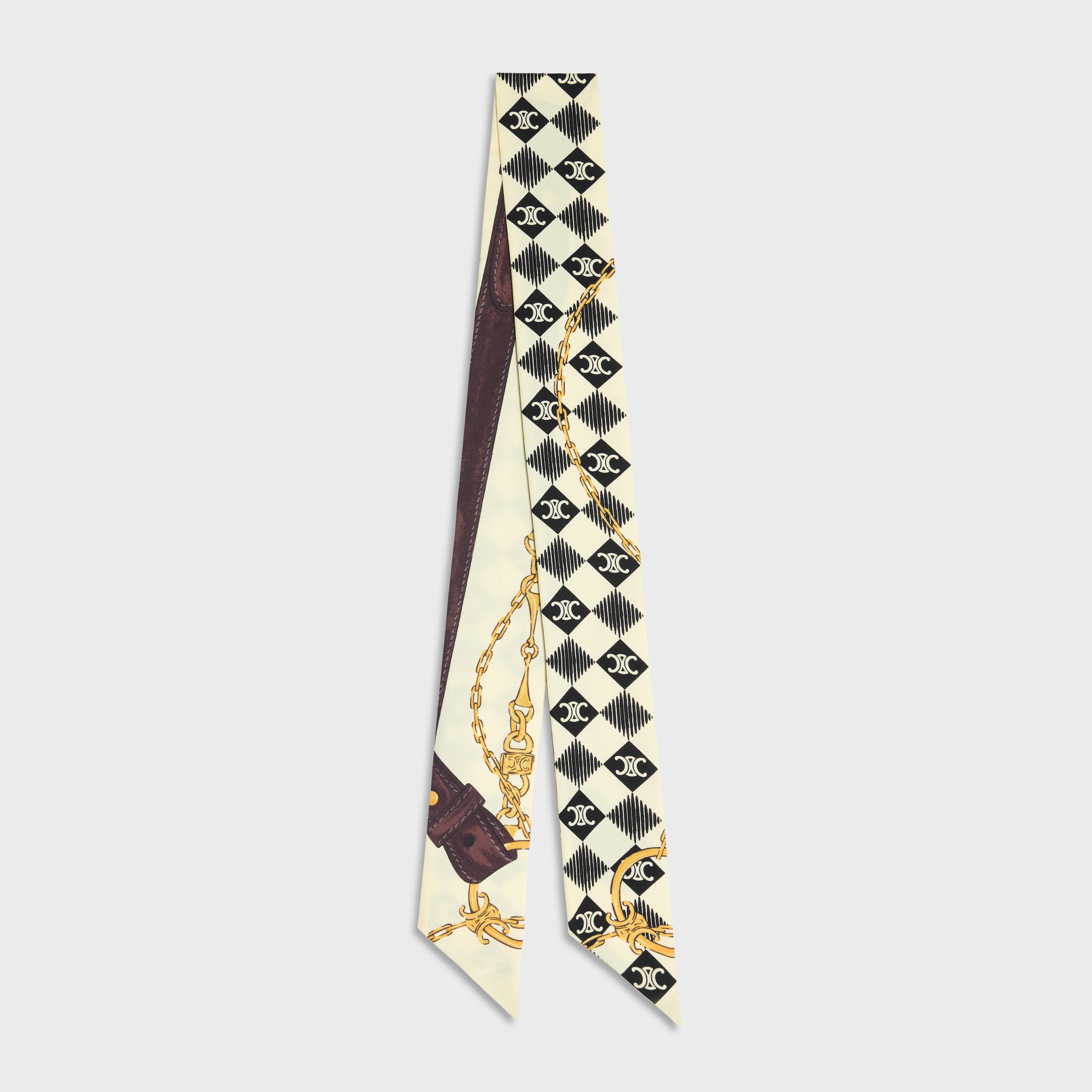 lavalliere IN silk twill - CREME/BRUN | CELINE