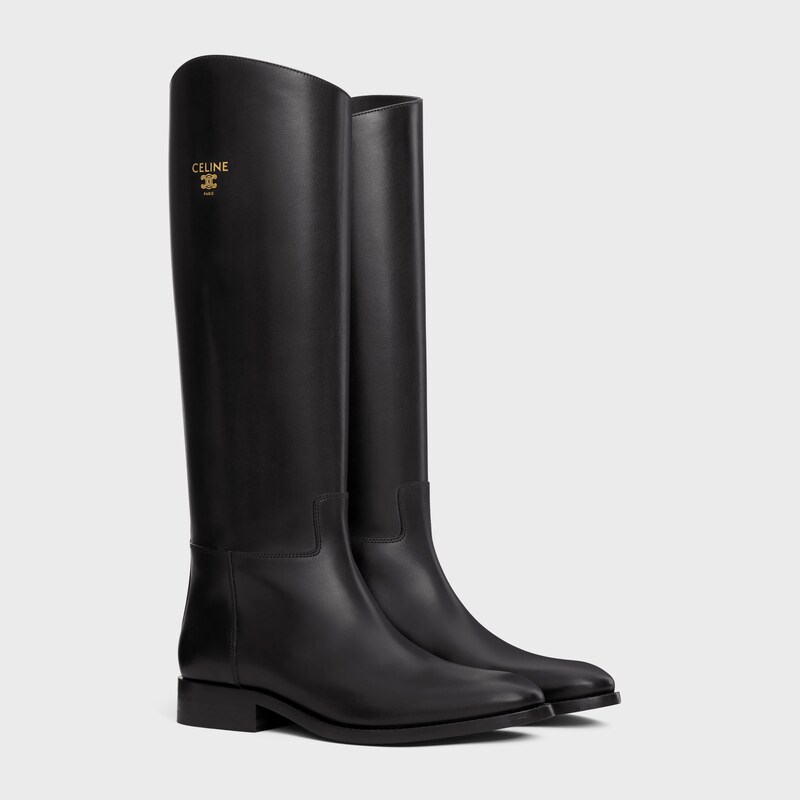CELINE ANAIS RIDING BOOT IN CALFSKIN - BLACK | CELINE