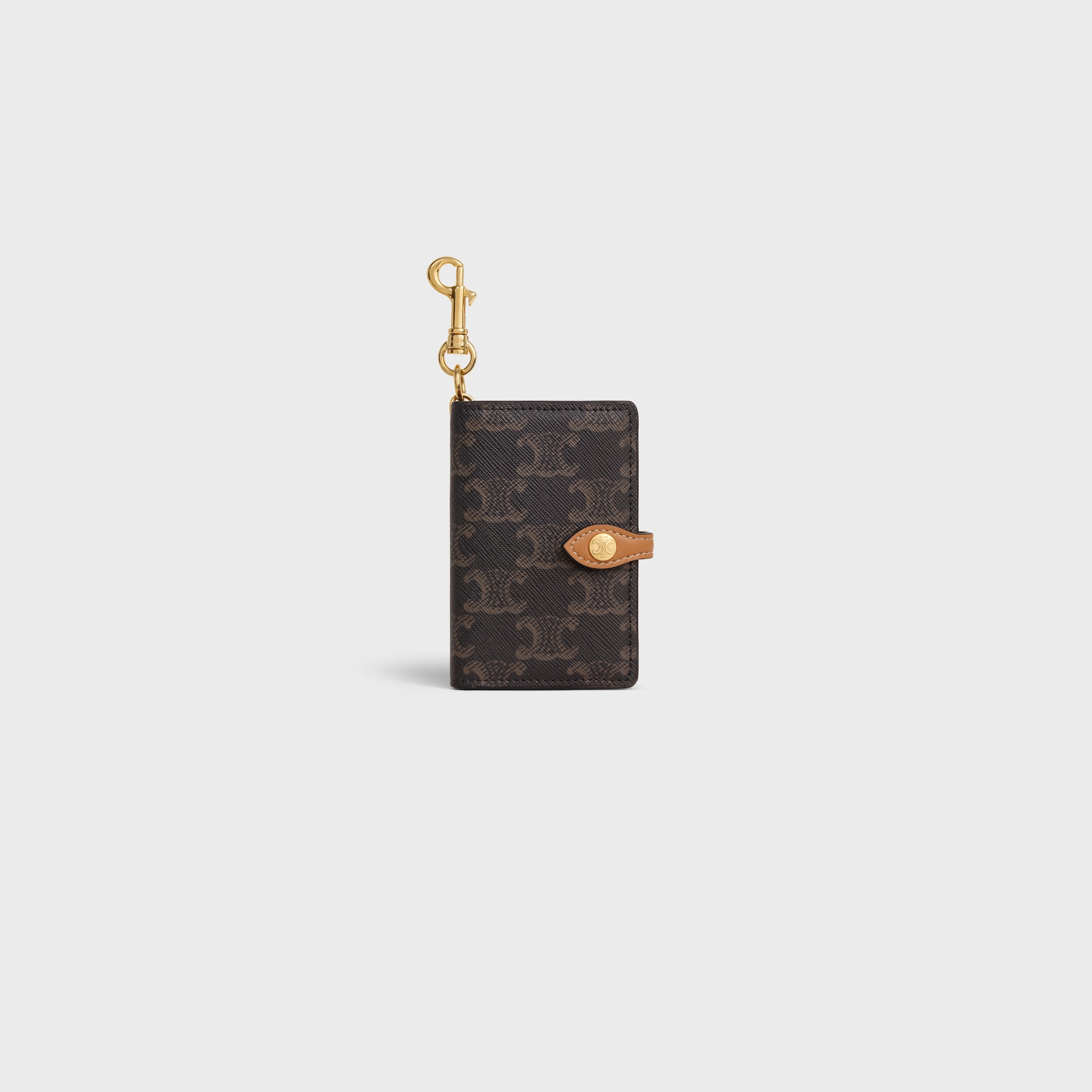 NOTEBOOK CHARMS IN Triomphe Canvas and Calfskin - TAN | CELINE