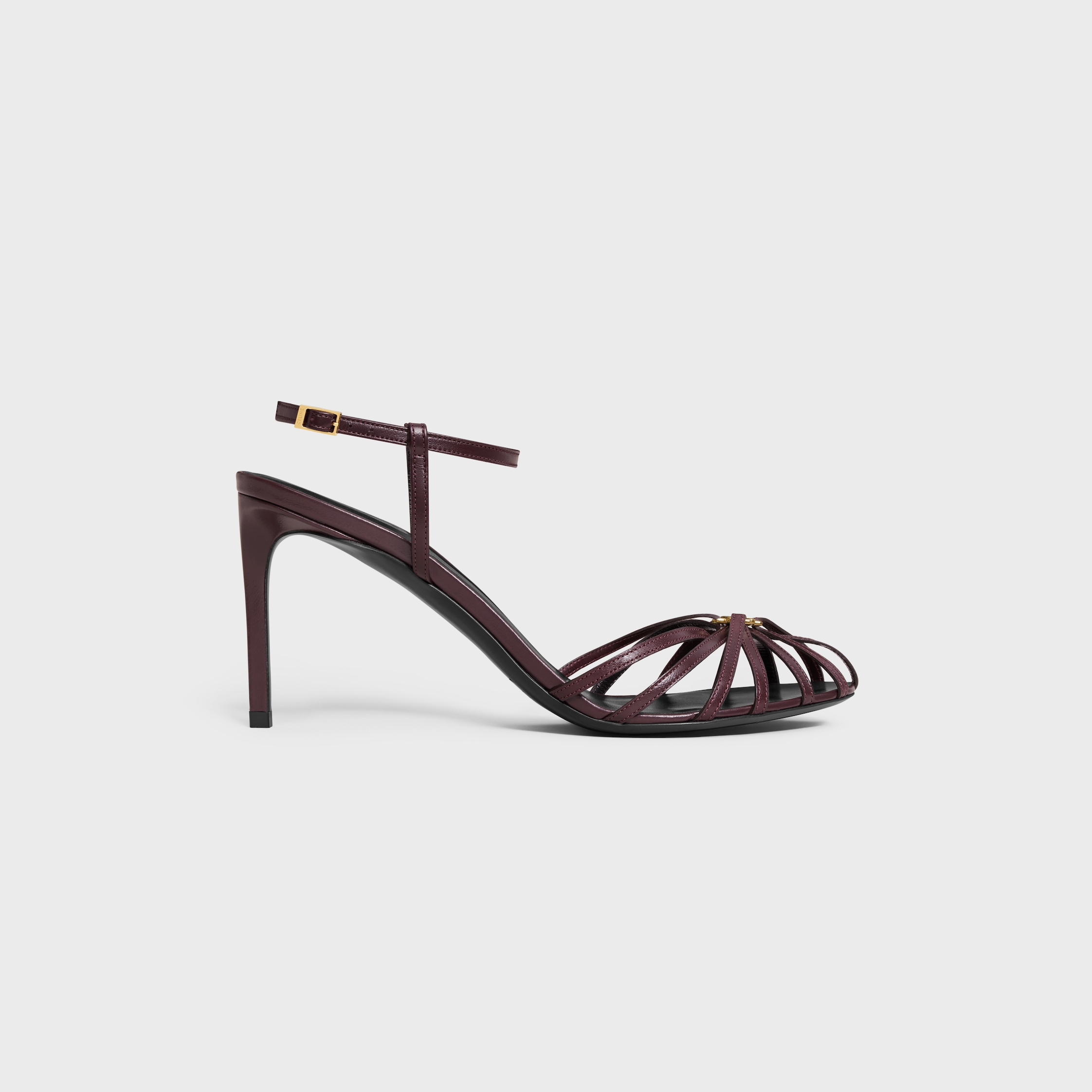 CELINE TRIOMPHE SANDAL IN LAMBSKIN - DEEP BURGUNDY | CELINE