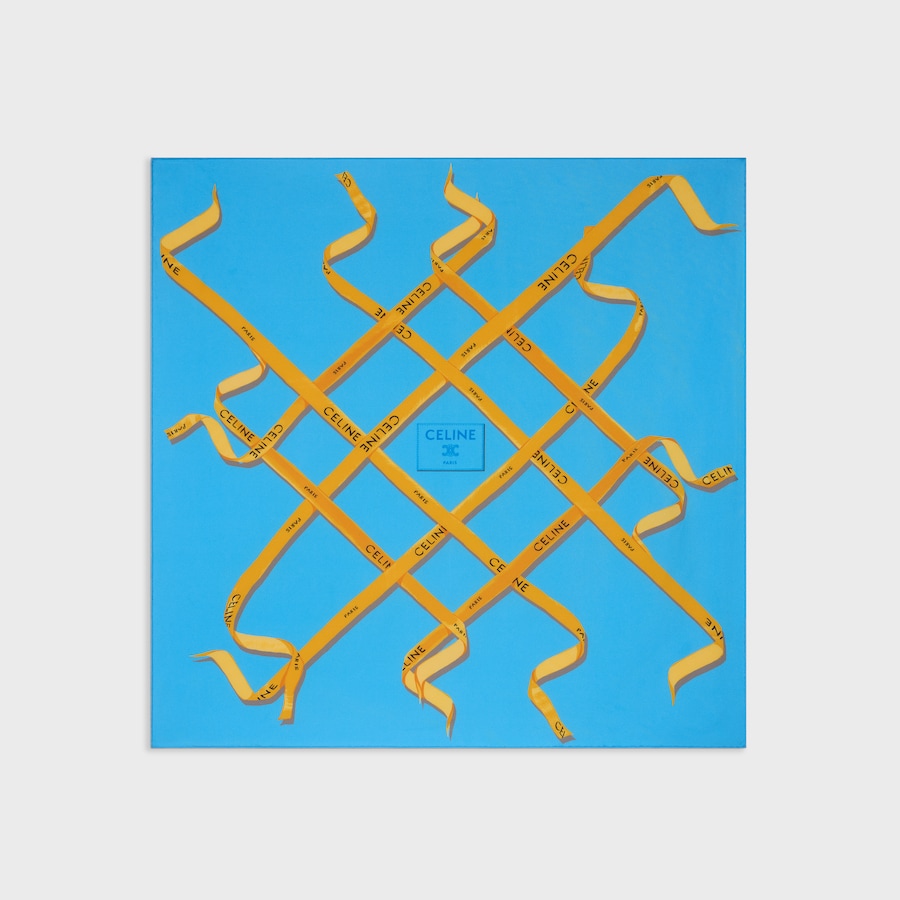 square IN silk twill - SKY/YELLOW/BLUE | CELINE