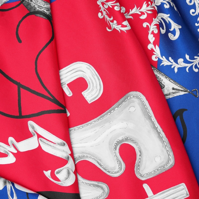 square IN silk twill - RED/BLUE/MULTICOLOR | CELINE