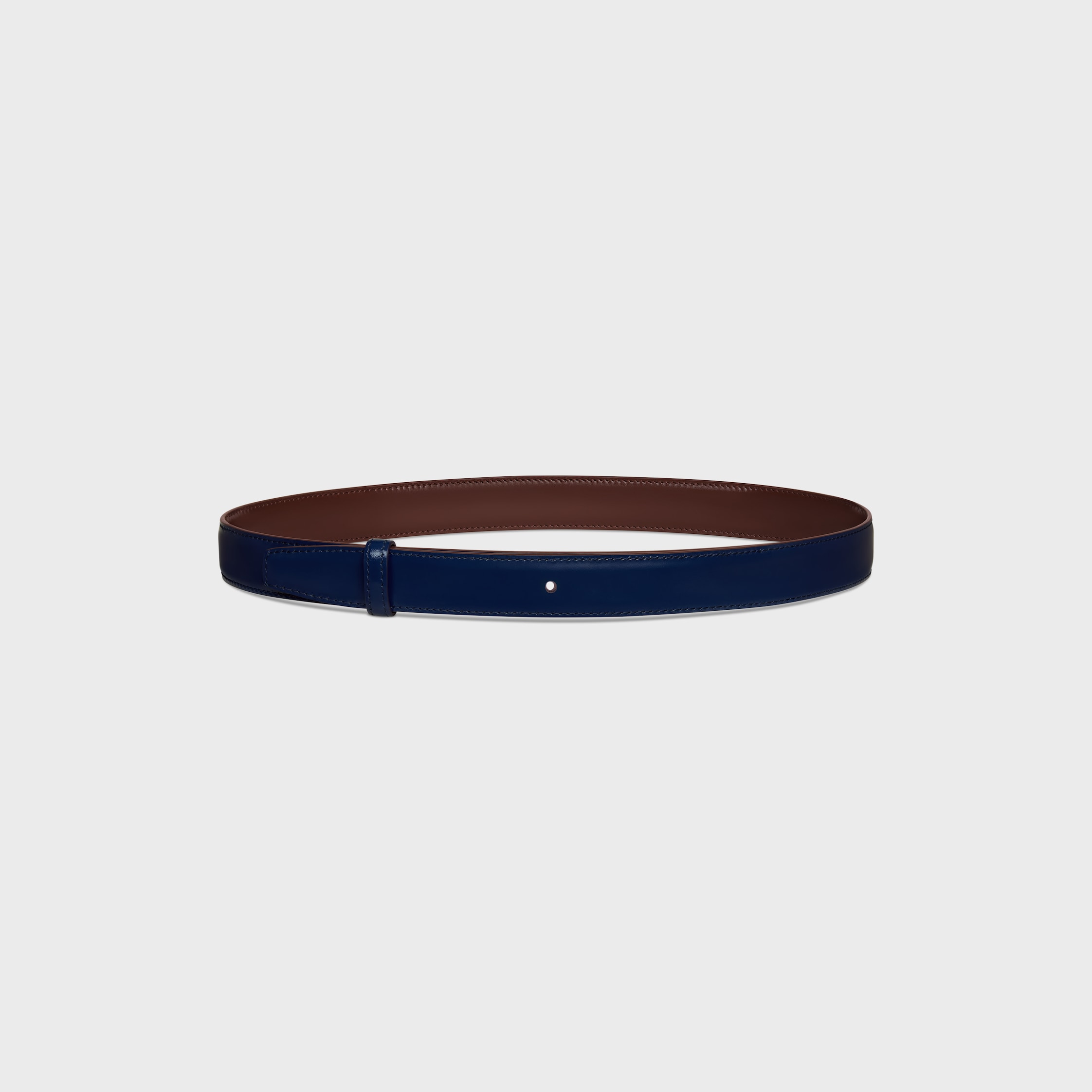 lanière de ceinture réversible 25MM TAURILLON - Châtaigne/ Bleu profond ...