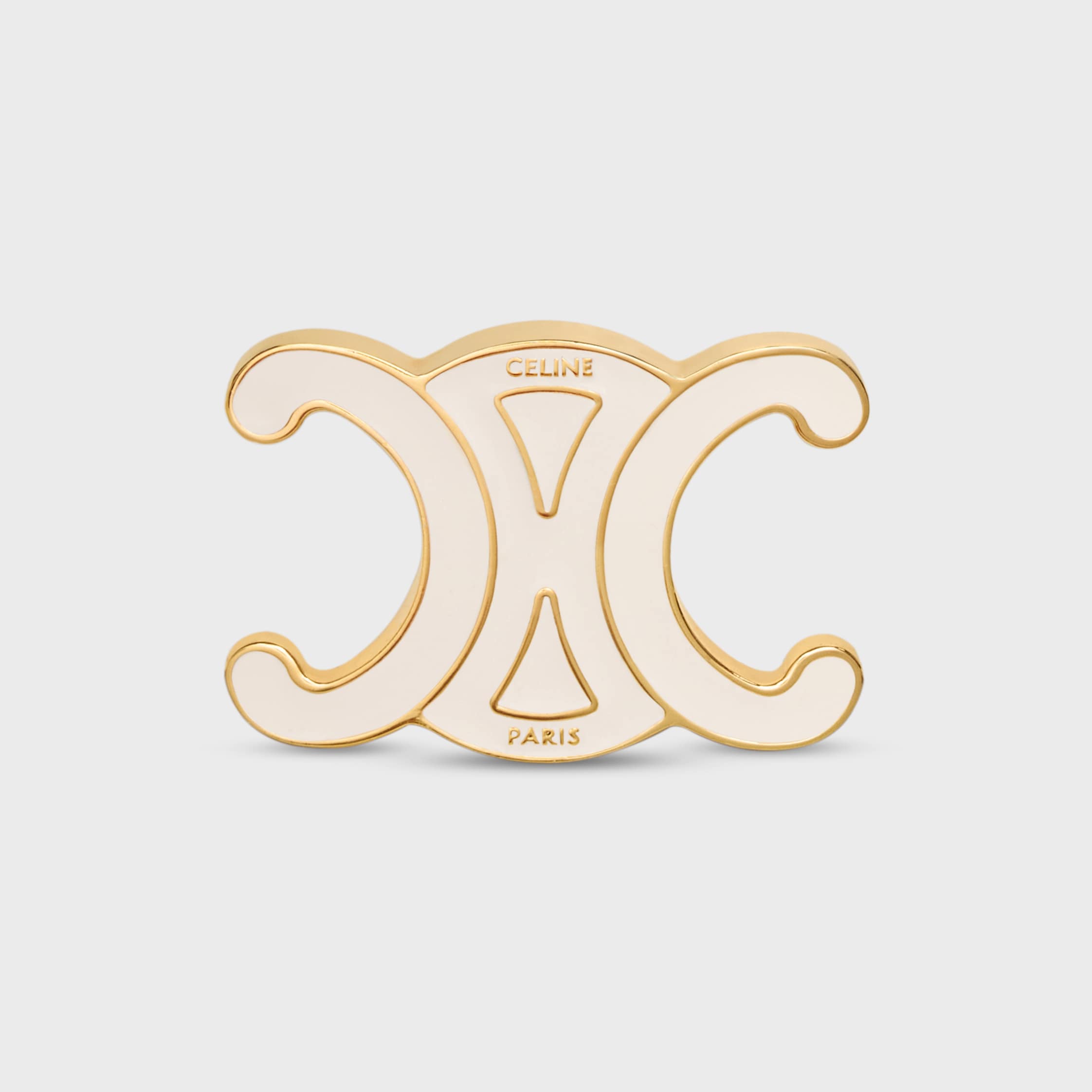 TRIOMPHE SCHNALLE 25 mm AUS MESSING MIT EMAILLE - REIS / GOLD | CELINE