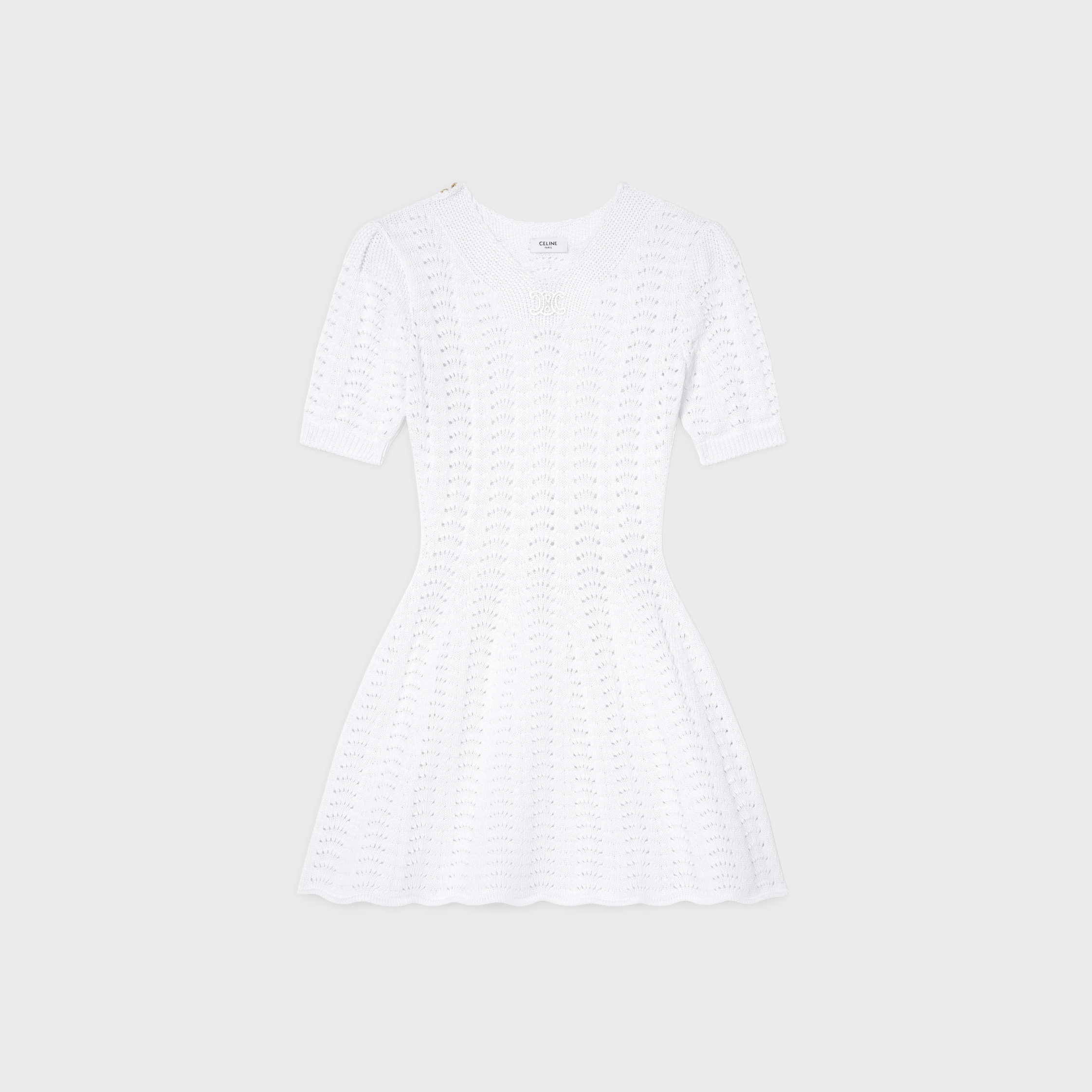 MINI DRESS IN COTTON POINTELLE - | CELINE