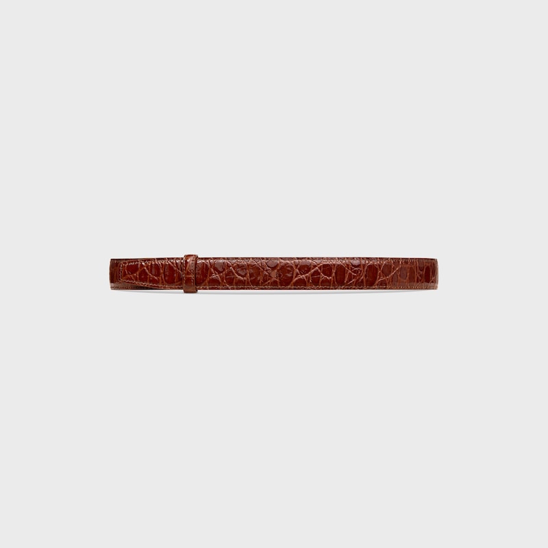 Reversible Strap 25MM IN TAURILLON LEATHER AND CROCODILE EMBOSSED ...