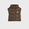 Triomphe cropped down jacket in lightweight nylon - CHOCOLATE | CELINE