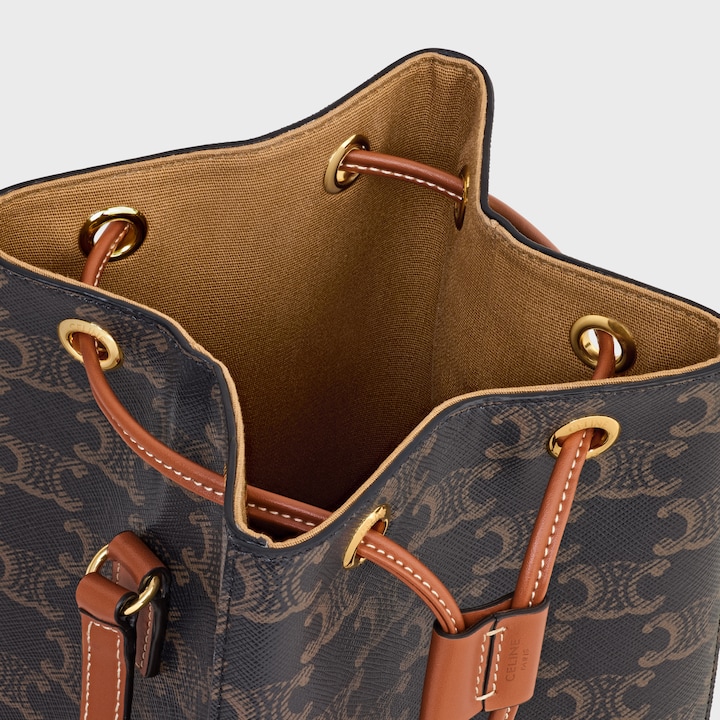 MICRO SAILOR IN TRIOMPHE CANVAS AND CALFSKIN - TAN | CELINE